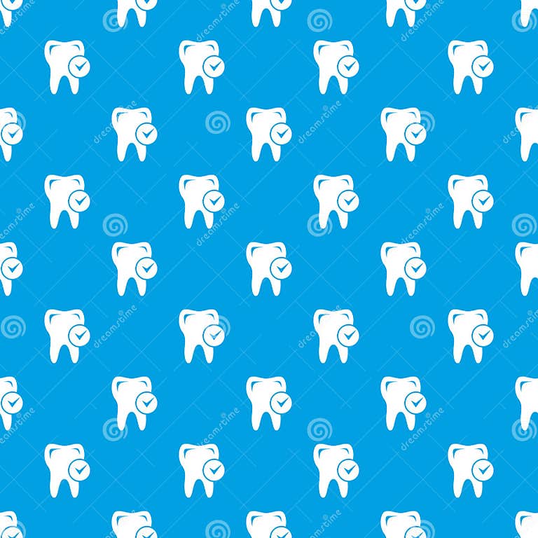 Cavity Tooth Pattern Vector Seamless Blue Stock Vector - Illustration ...