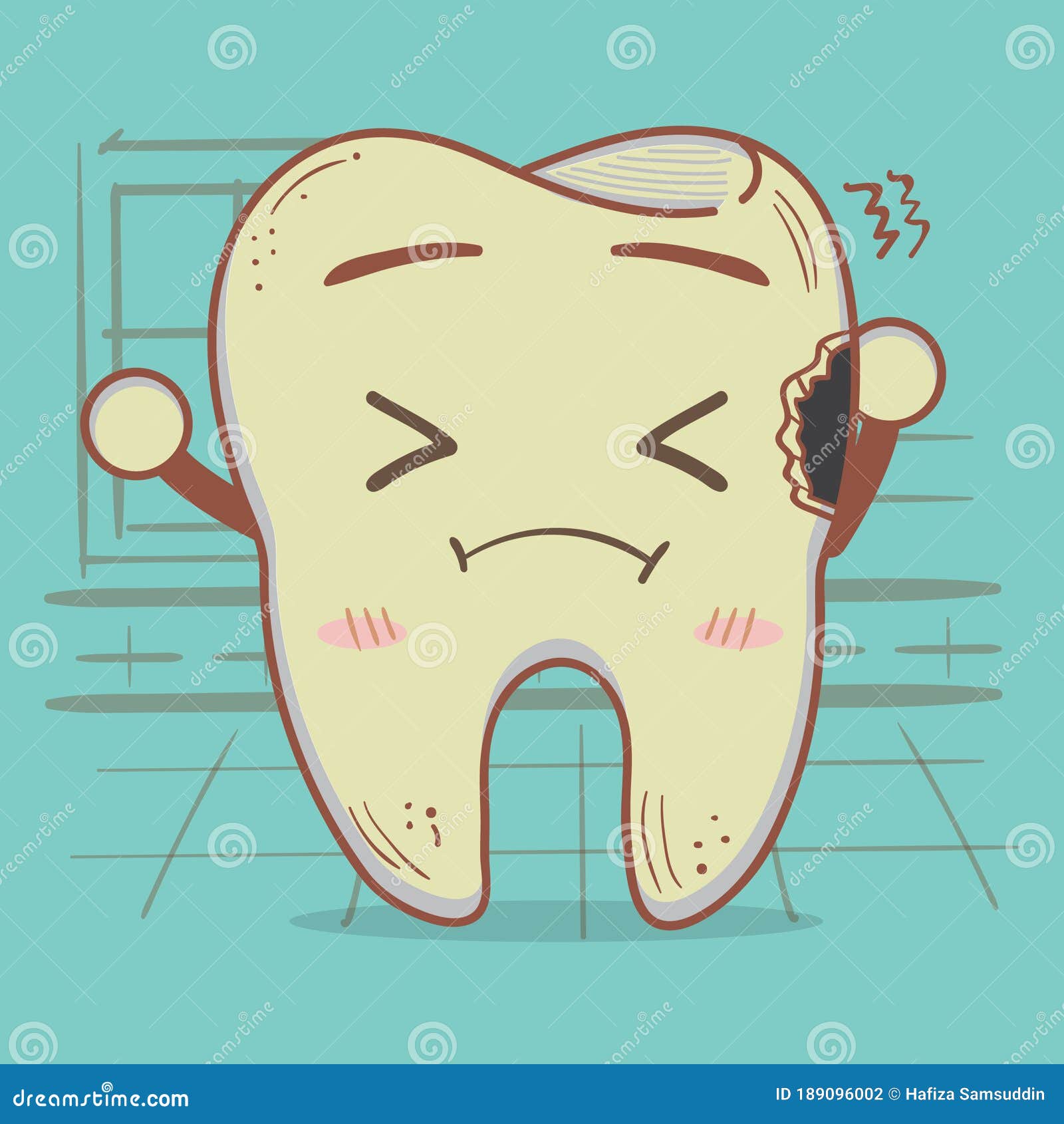 Cavity In Tooth Cartoon Vector | CartoonDealer.com #22138895