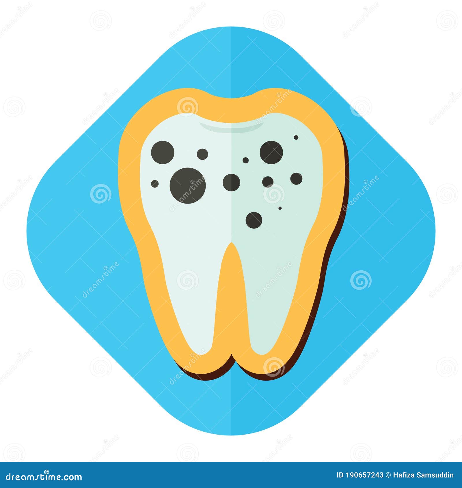 Cavity in Tooth. Vector Illustration Decorative Design Stock Vector ...