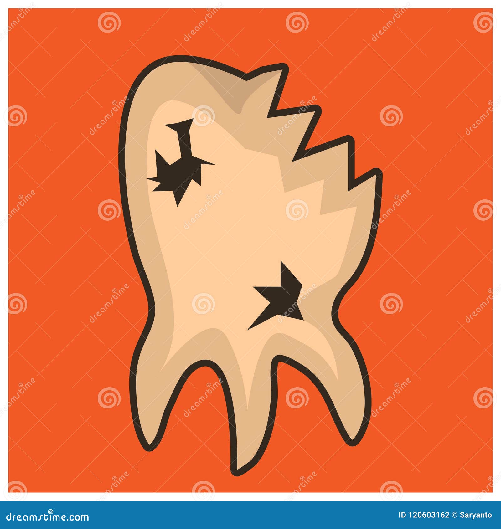 Cavity Vector On Orange Background | CartoonDealer.com #120603162