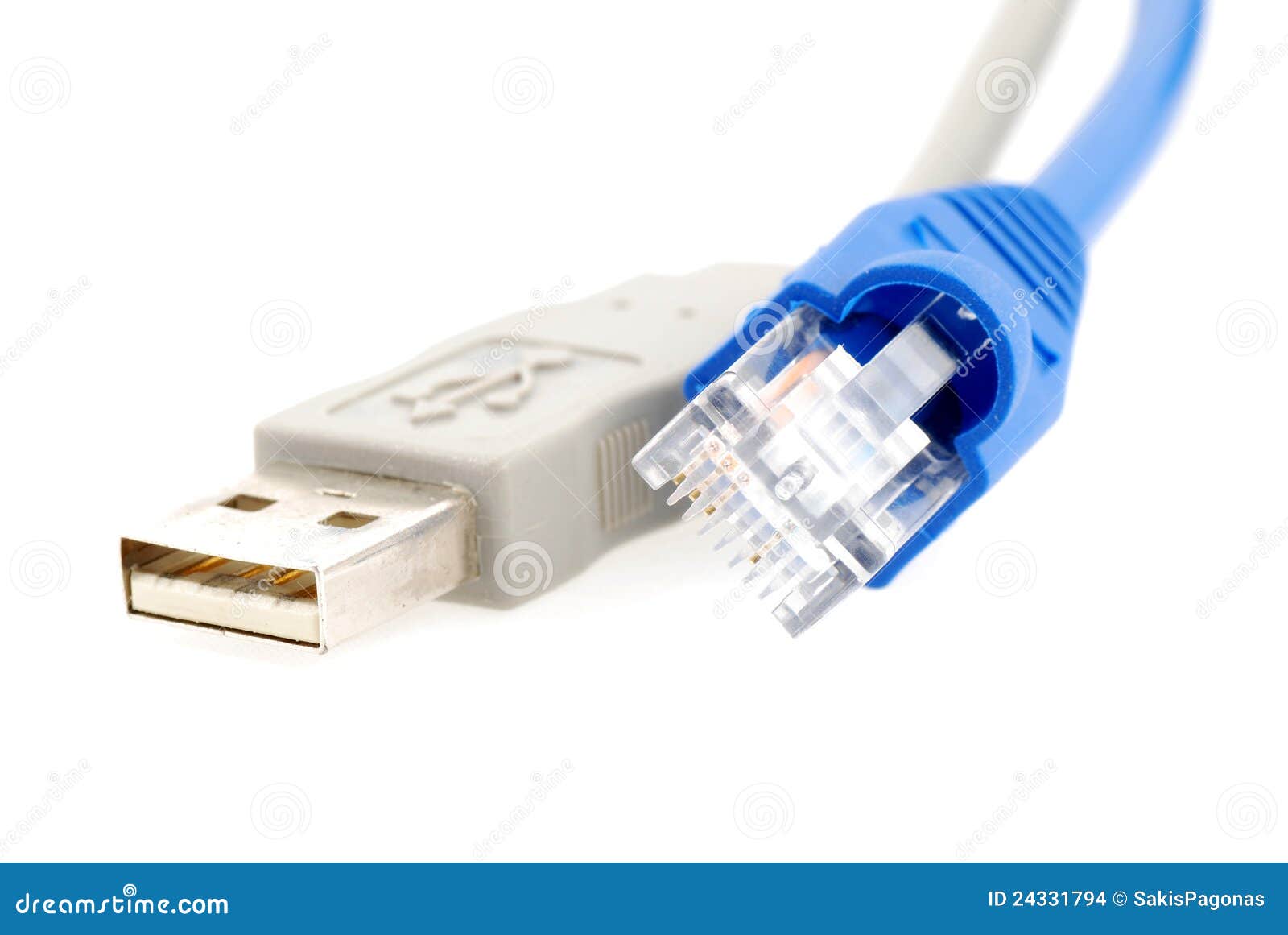 Cavo Del Usb E Del Internet Fotografia Stock - Immagine di collegamento ...