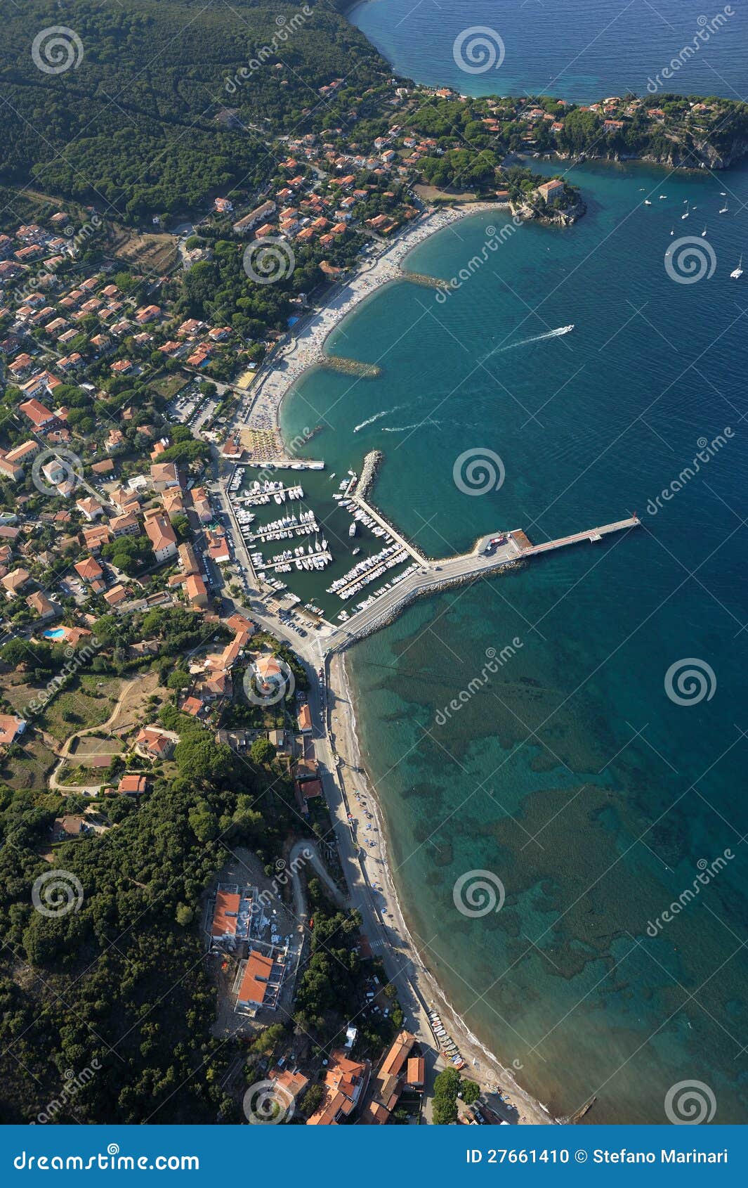 Cavo harbour-Elba island stock photo. Image of sand, beach - 27661410