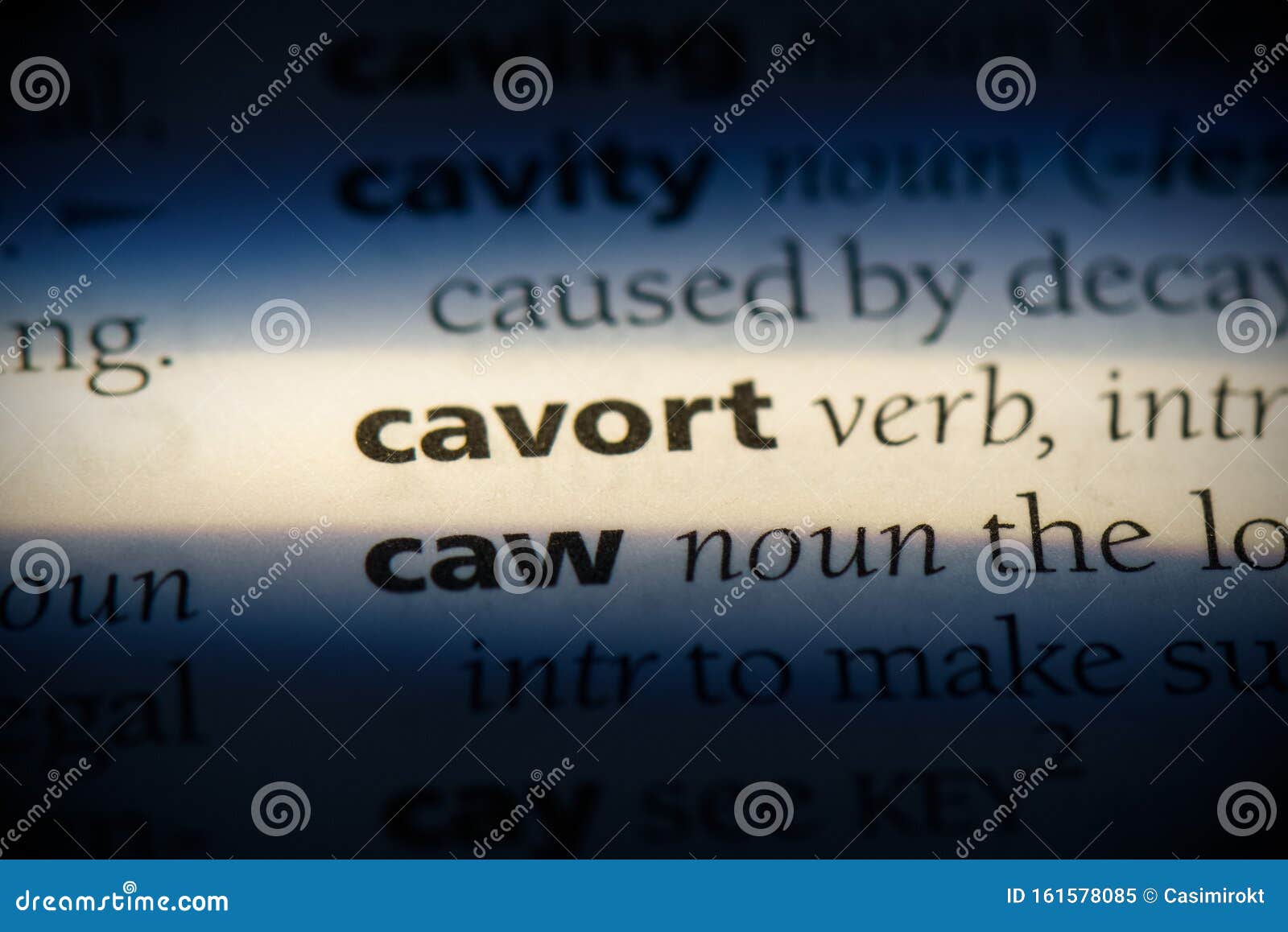 Cavort stock image. Image of linguistic, macro, book - 161578085