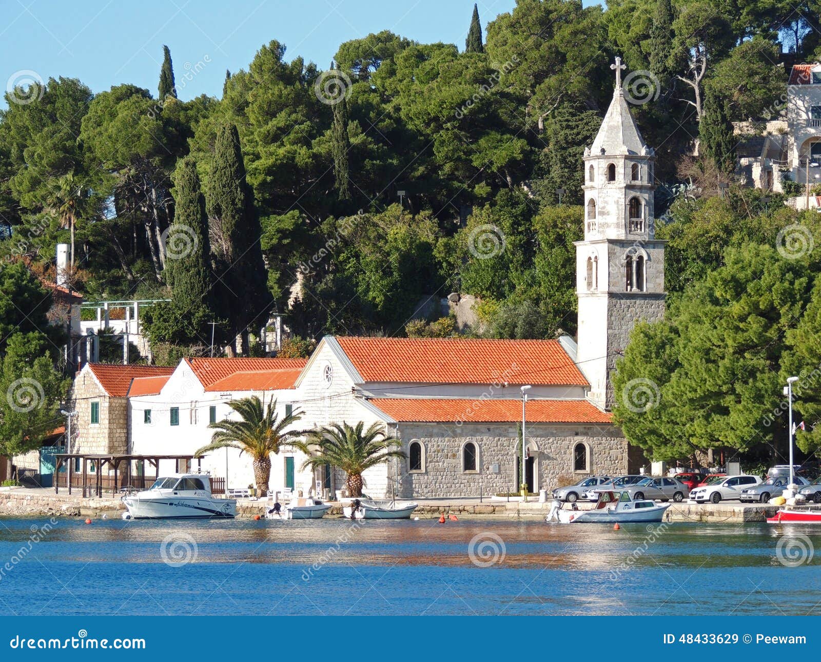 Cavtat Riva 2 image stock éditorial. Image du cloche - 48433629