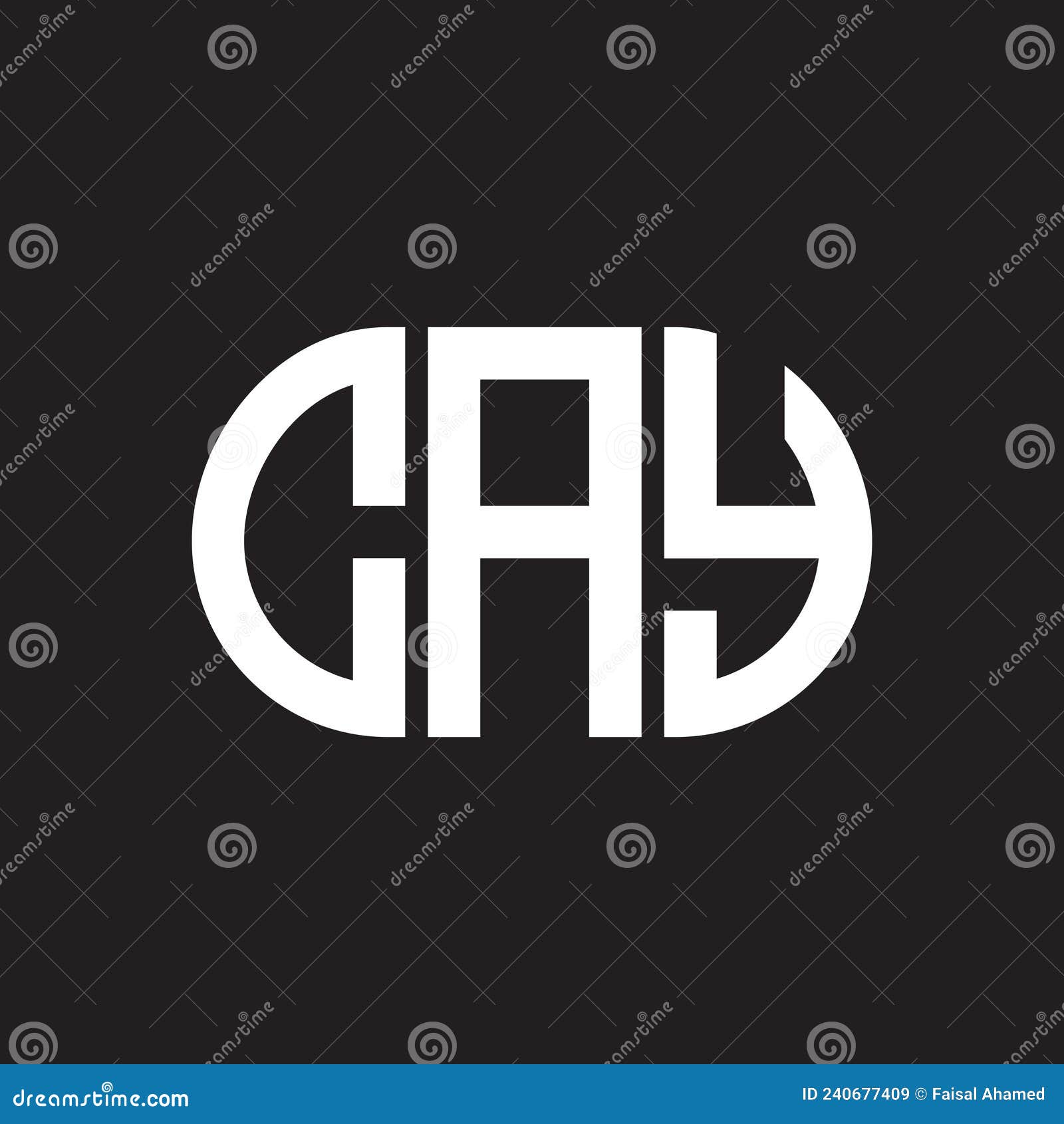 CAY Letter Logo Design on Black Background. CAY Creative Initials ...