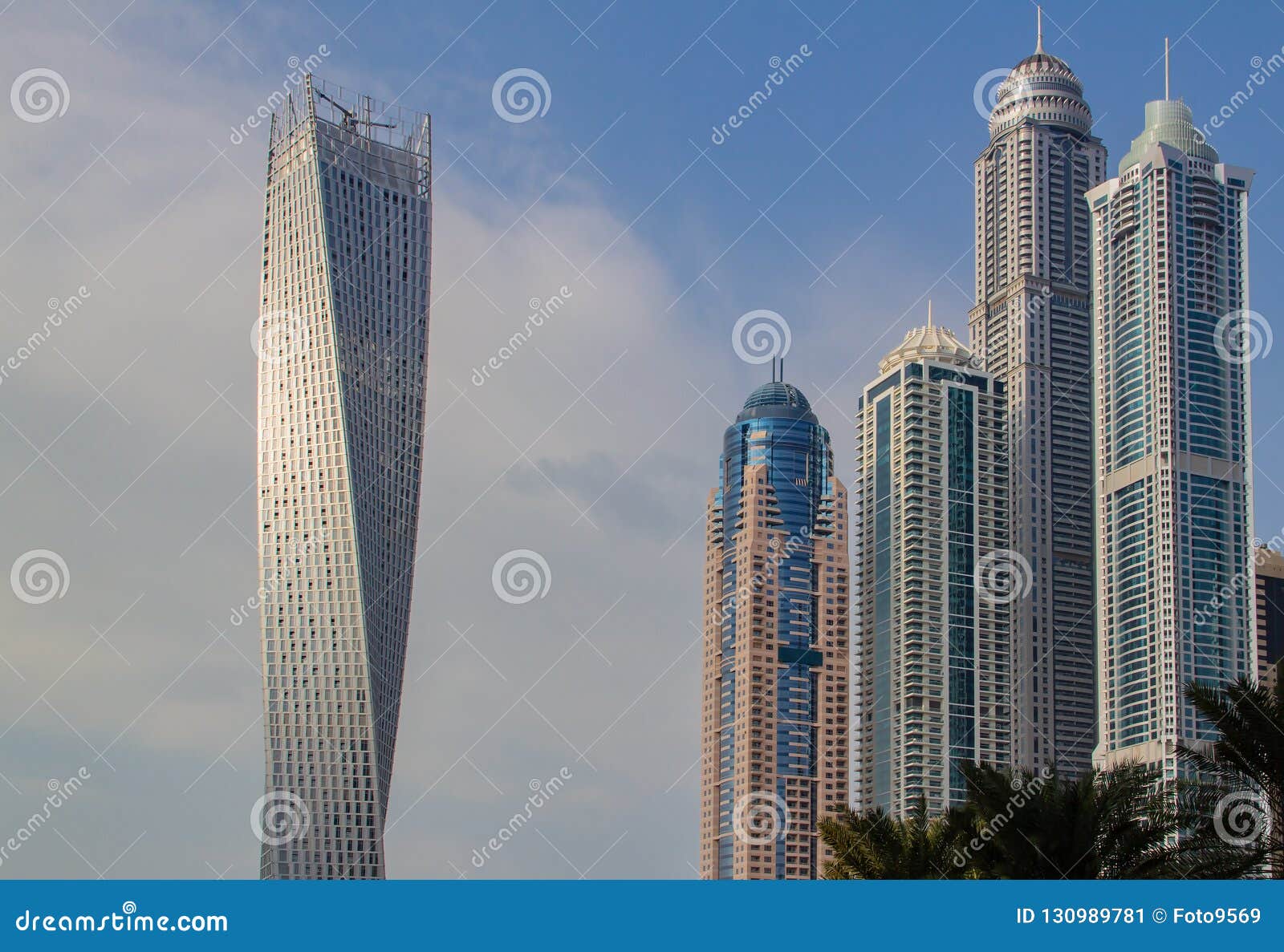 Cayan Tower and Infinity Tower Skyline is a Skyscraper in the Dubai ...