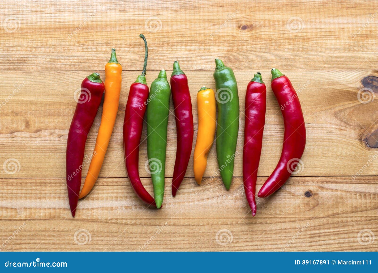 Cayenne Chilli Peppers on Wooden Table Stock Image - Image of freshness ...