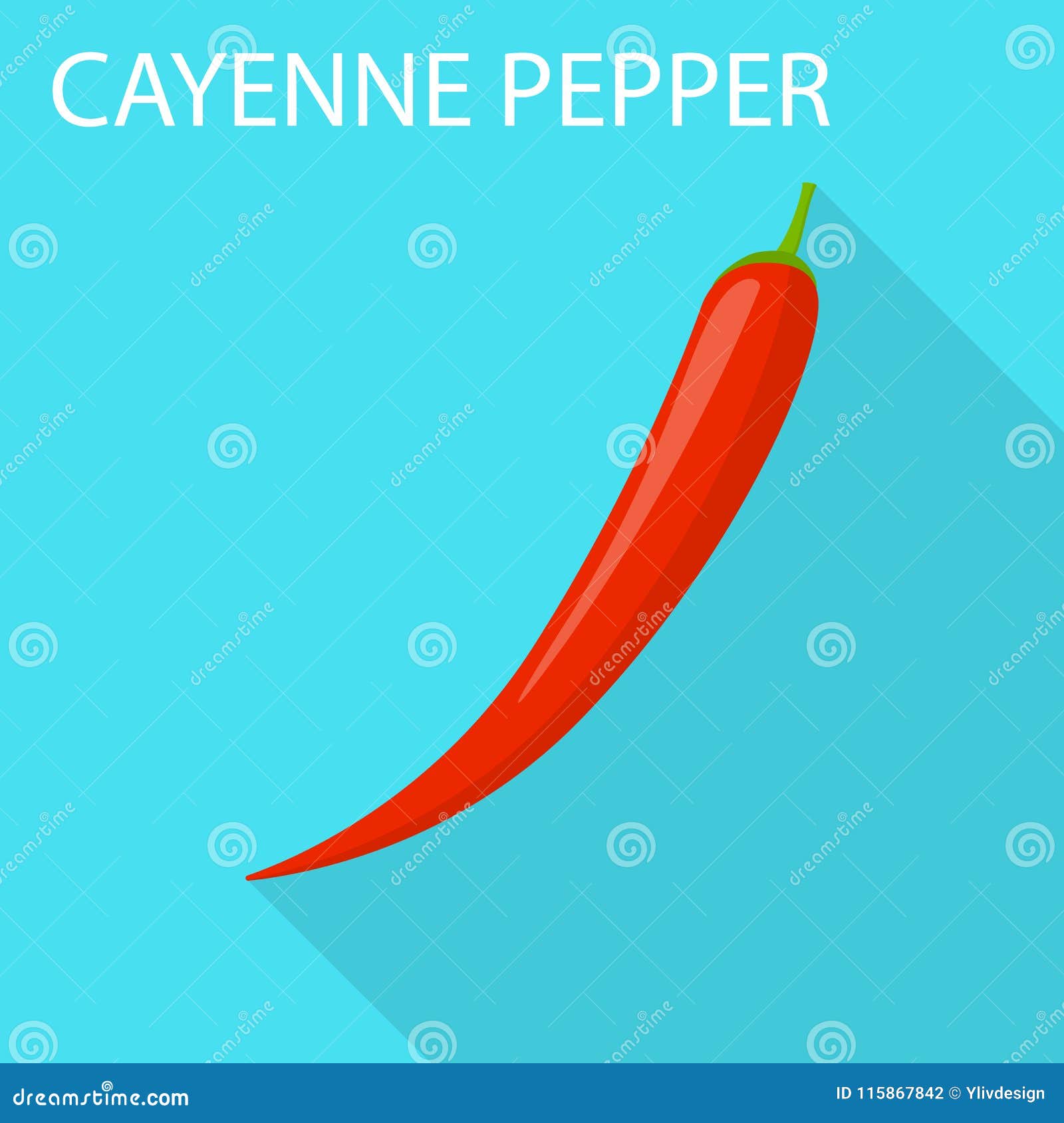 Cayenne Pepper Icon, Flat Style Stock Vector - Illustration of organic ...