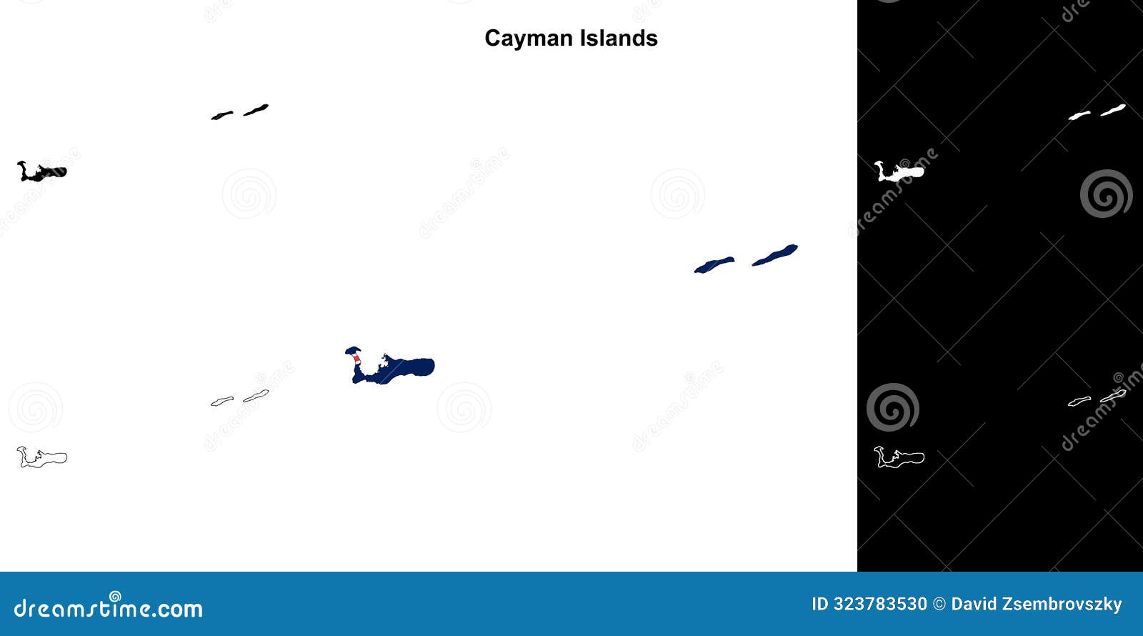Cayman Islands outline map stock illustration. Illustration of country ...