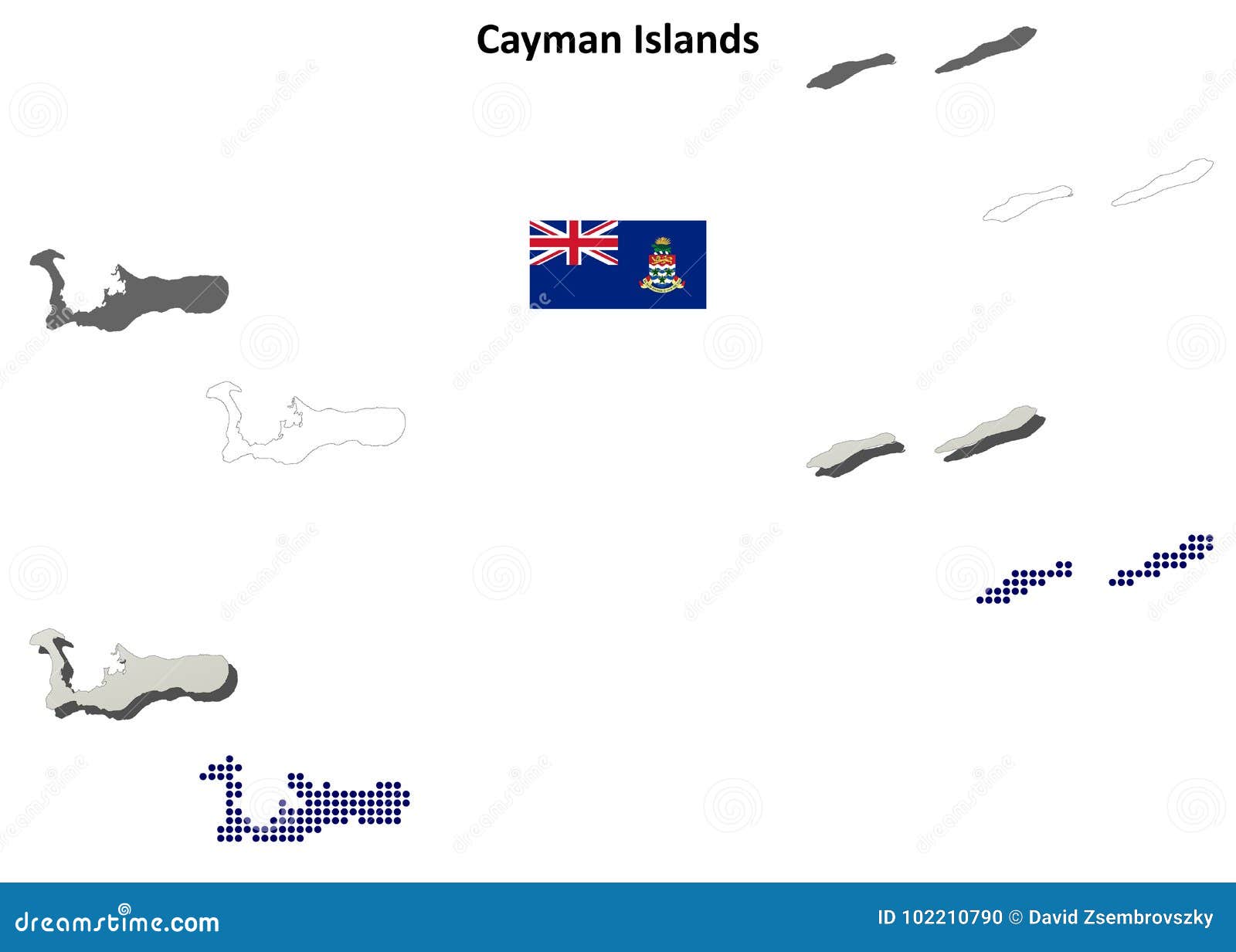 Cayman Islands Outline Map Set Stock Vector - Illustration of mosaic ...