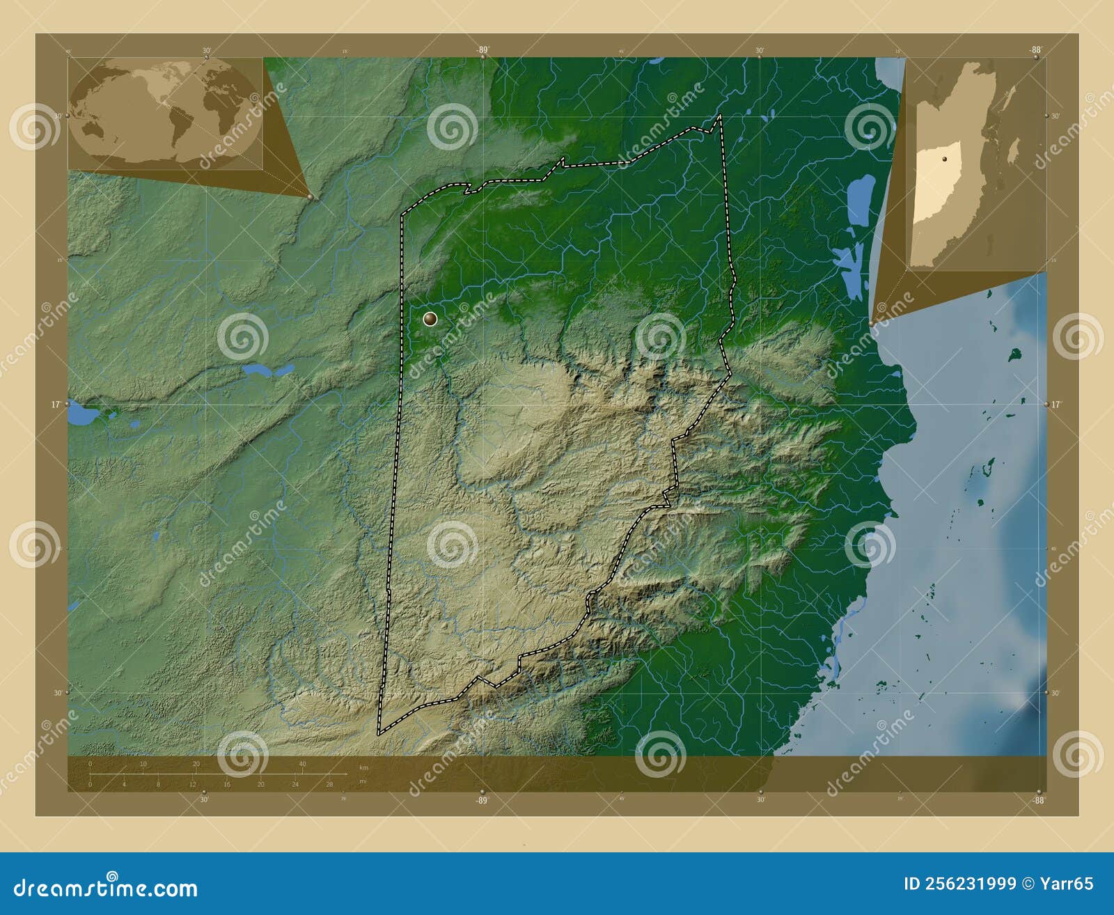 Cayo, Belize. Physical. Capital Stock Illustration - Illustration of ...