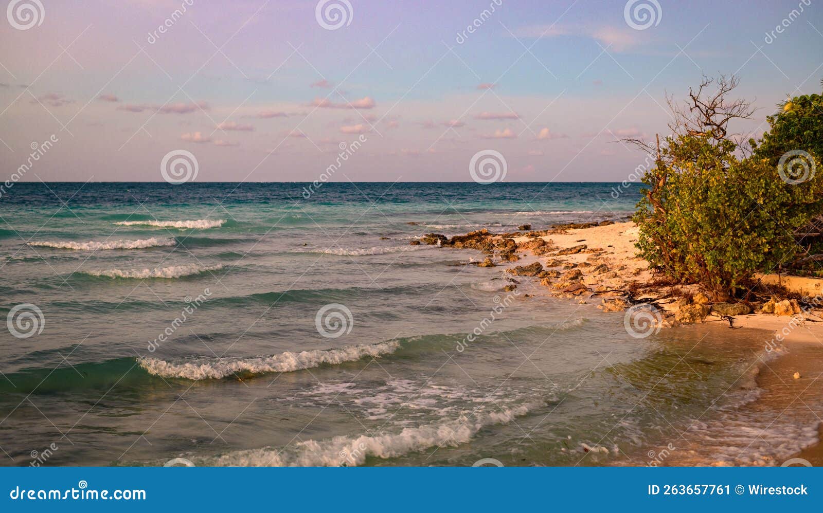 Cayo Coco Beach Sunset Hour Stock Image - Image of clear, tropical ...
