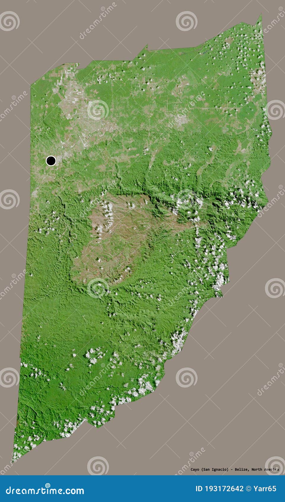 Cayo, District of Belize, on Solid. Satellite Stock Illustration ...