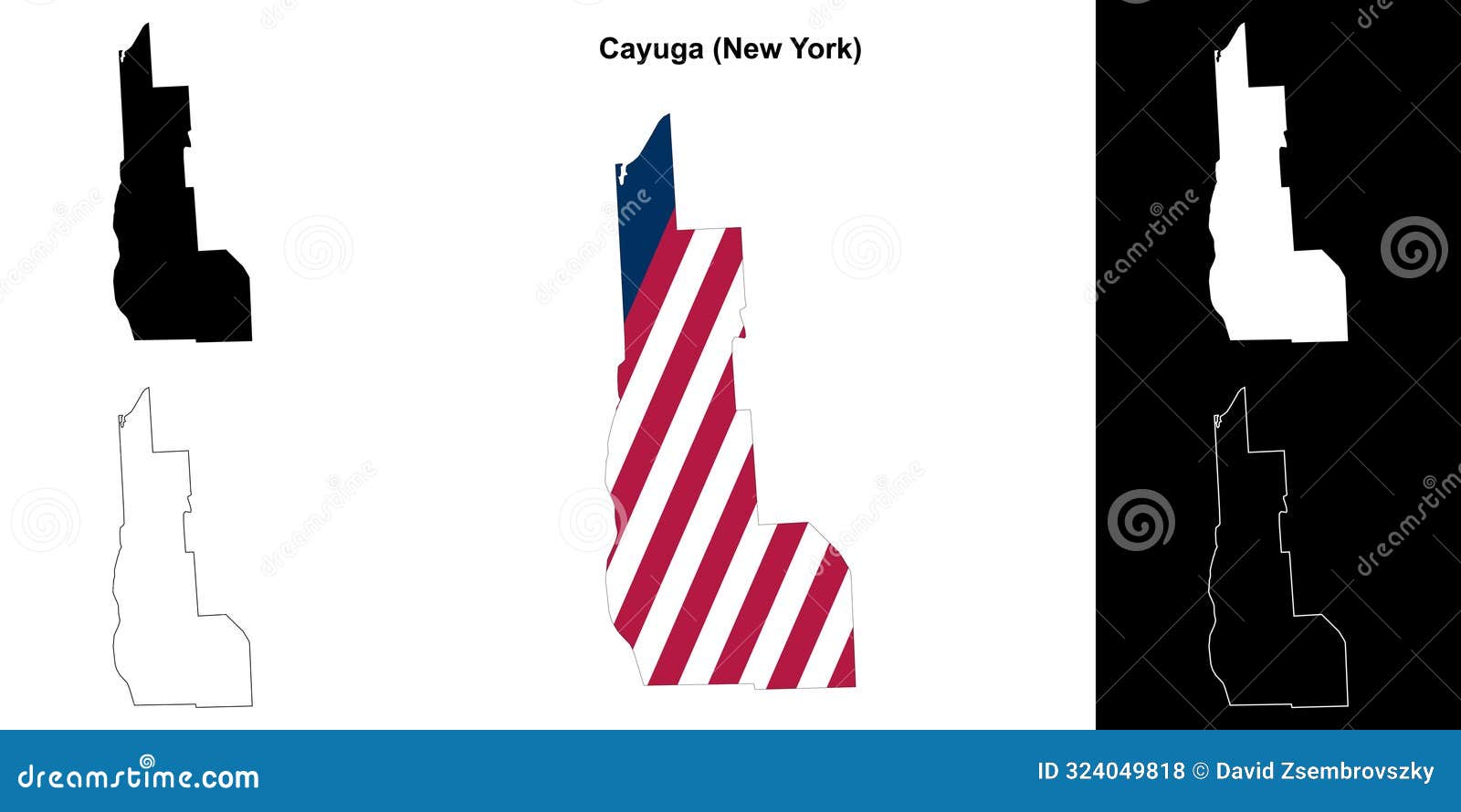 Cayuga outline map stock vector. Illustration of boundaries - 324049818
