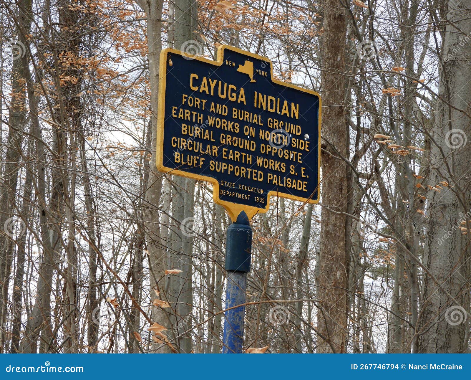 Native American Cayuga Indian Historical Marker Stock Photo - Image of ...