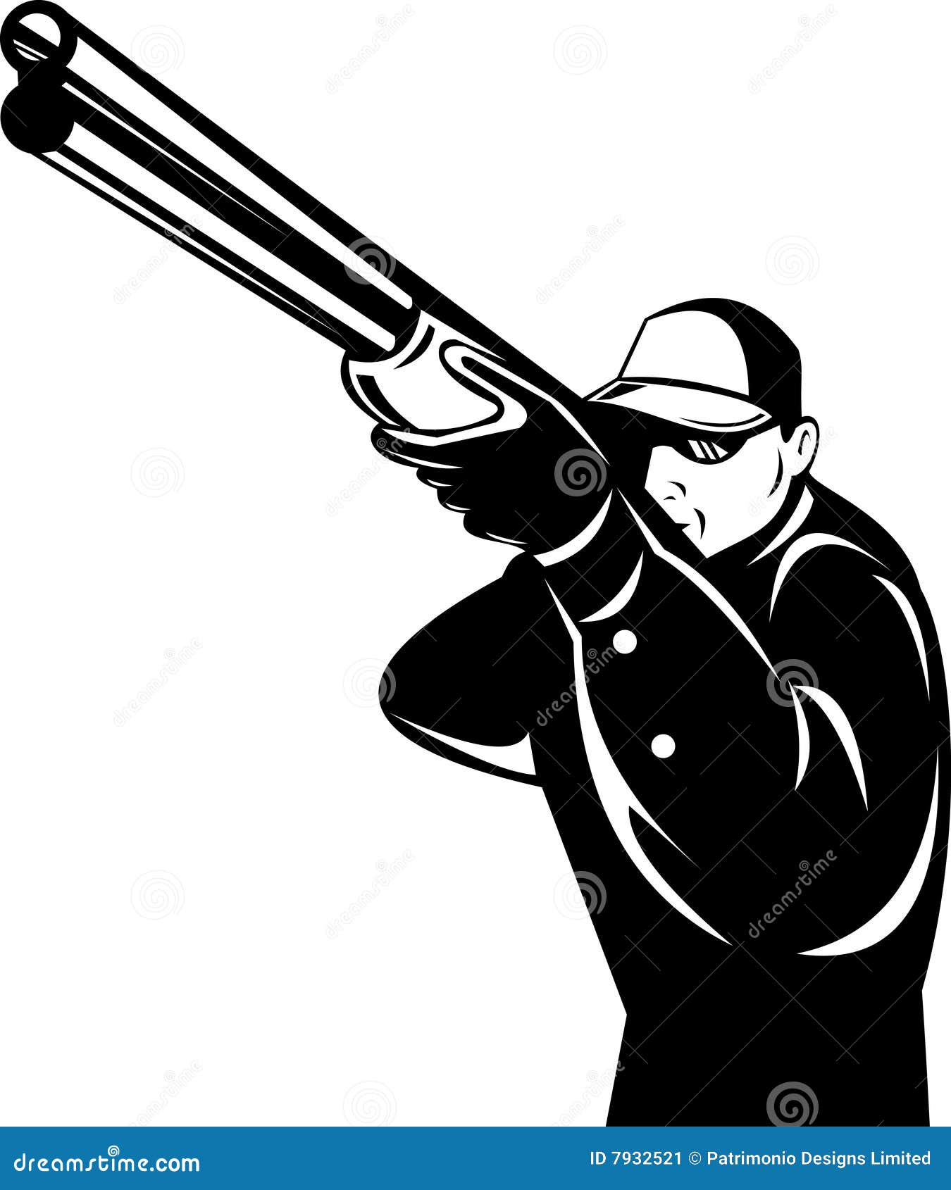 Cazador Que Apunta Una Escopeta Ilustración del Vector - Ilustración de hombre, blanco: 7932521