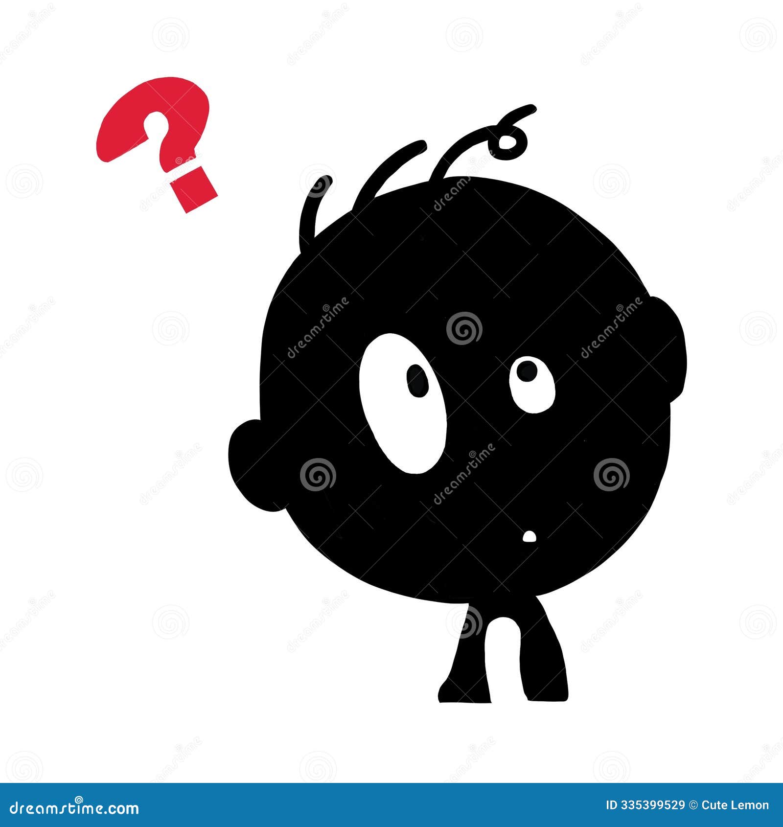 Cute Boy Character Design - Carbon Boy - Question Mark Stock ...