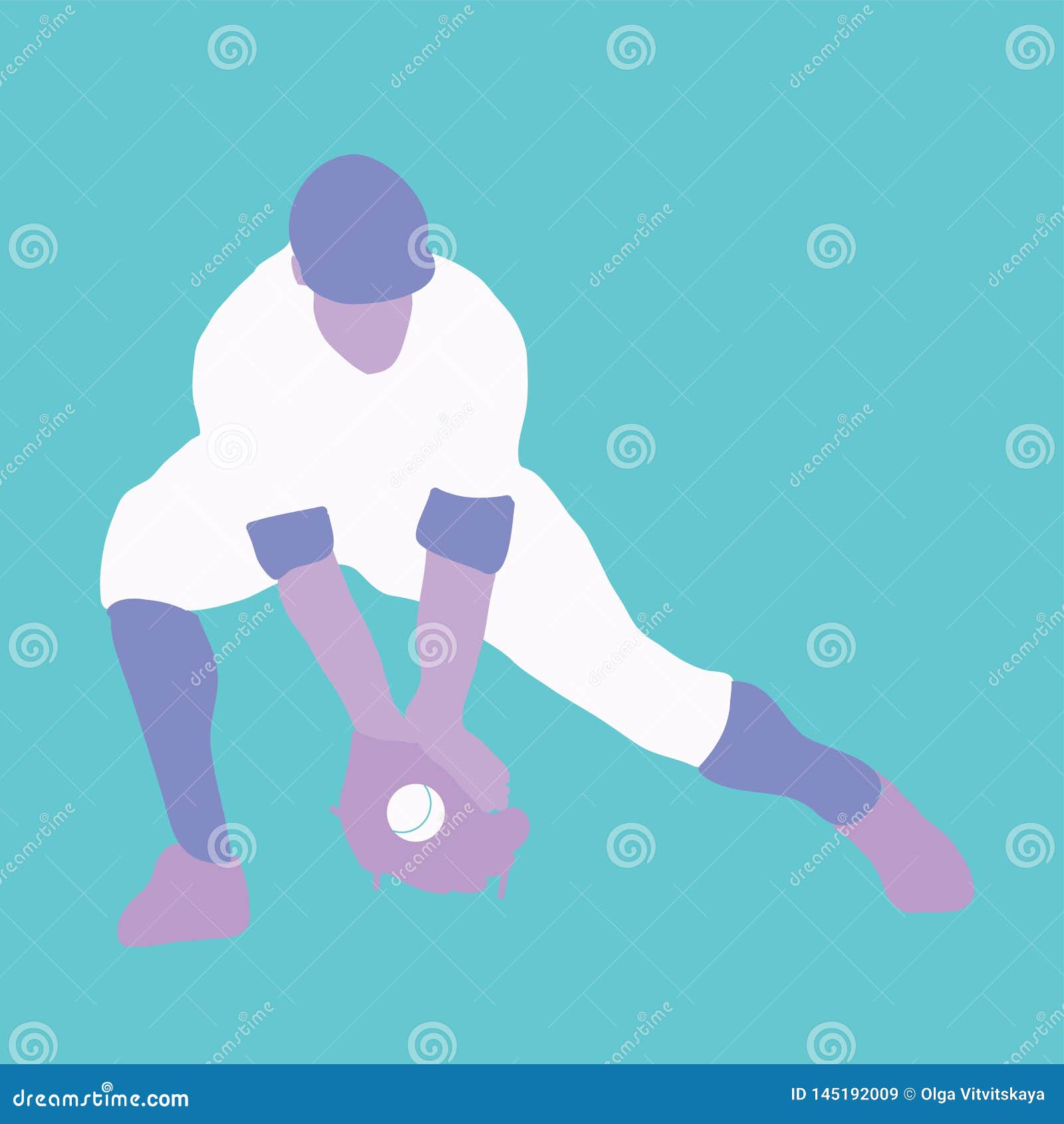 Baseball Player Pitcher on Field. Vector Flat Illustration Stock Vector ...