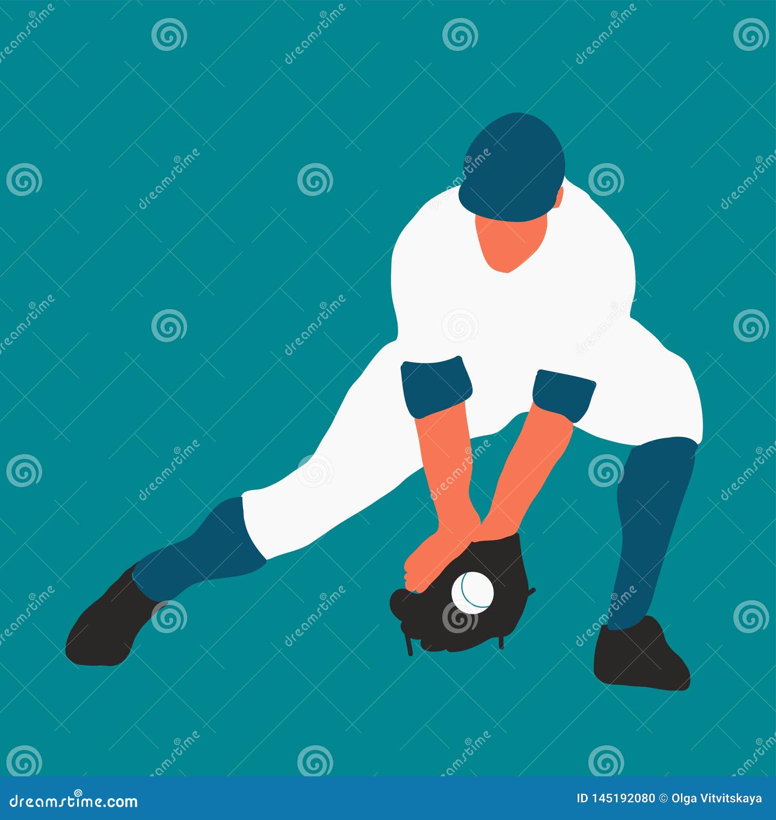 Baseball Player Pitcher on Field. Vector Flat Illustration Stock Vector ...