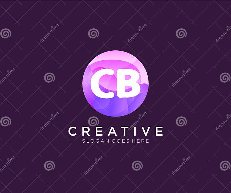 CB Initial Logo with Colorful Circle Template Vector Stock Vector ...