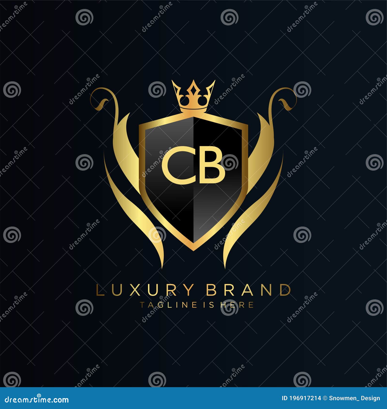 CB Letter Initial with Royal Template.elegant with Crown Logo Vector ...