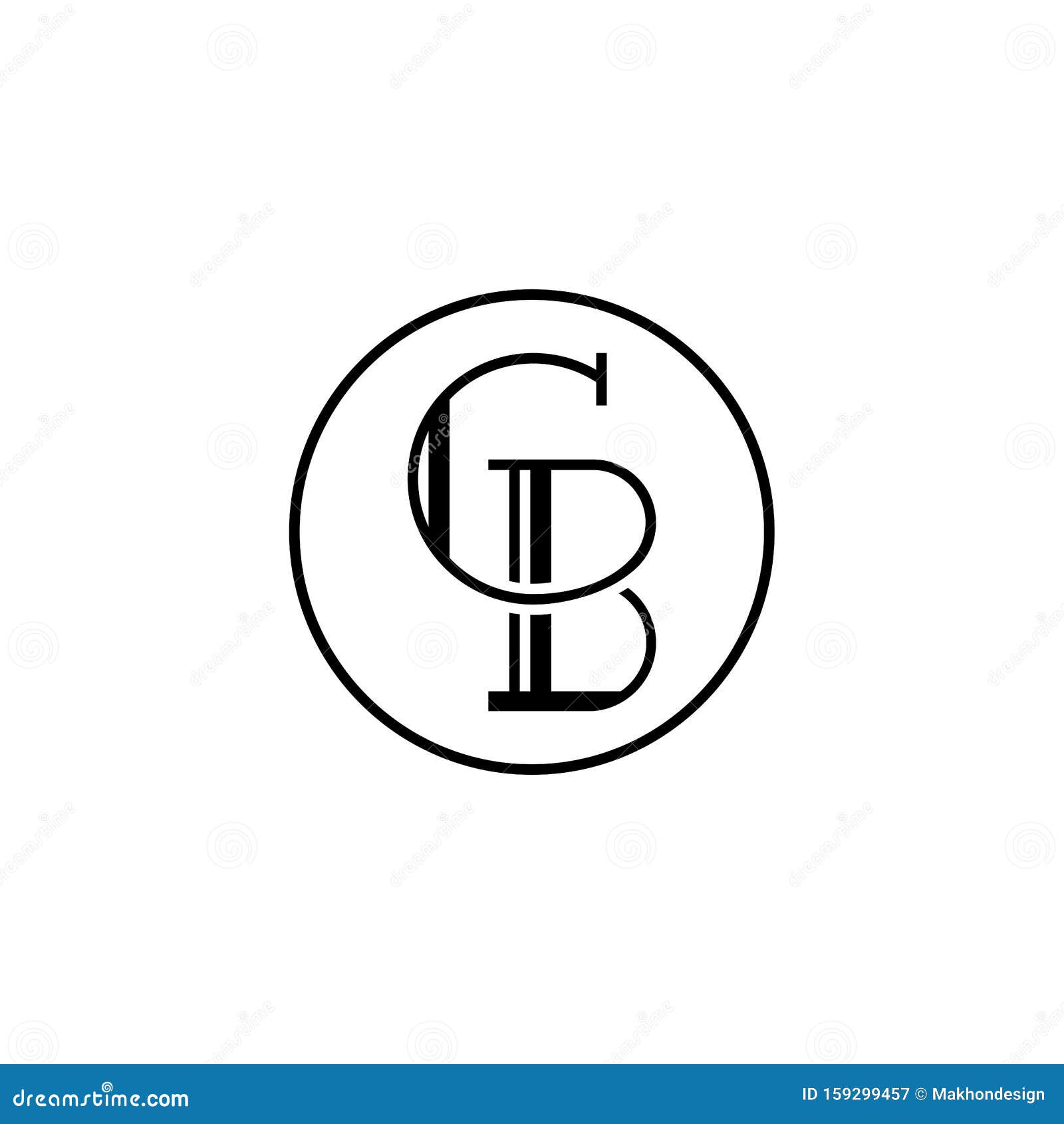 CB Letter Logo Design with Round Shape, Stock Illustration ...