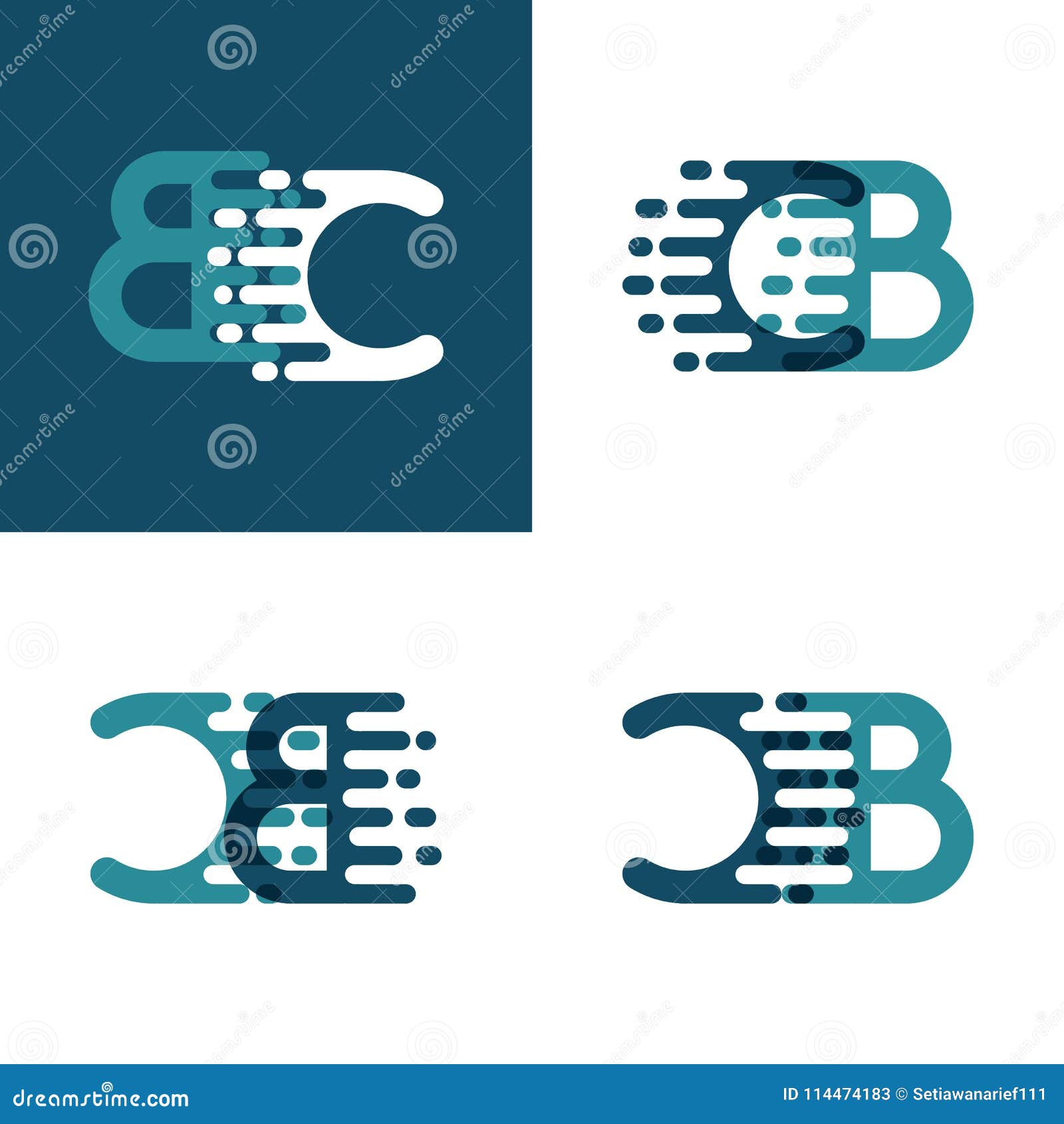 CB Letters Logo with Accent Speed in Light Green and Dark Blue Stock ...