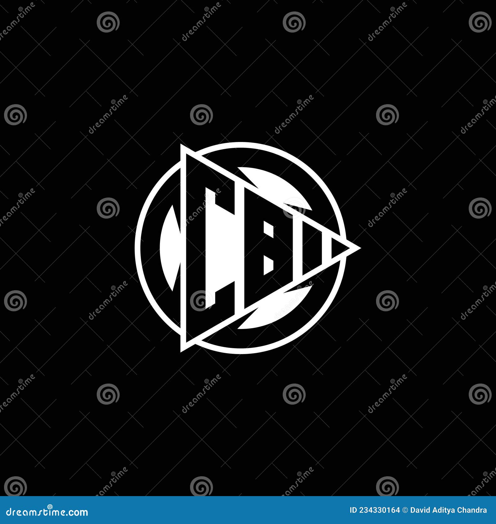 CB Logo Monogram Triangle Play Shape Circle Rounded Stock Vector ...