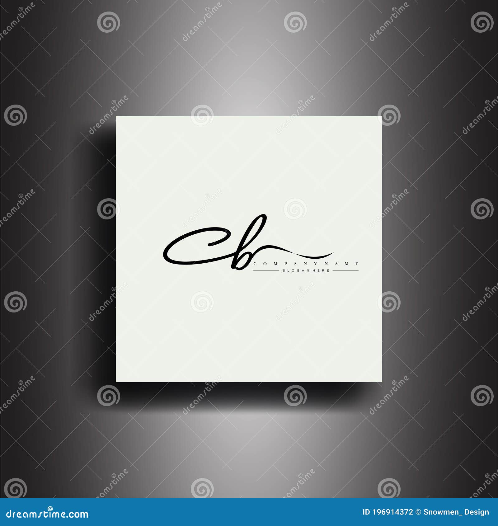 CB Signature Style Monogram.Calligraphic Lettering Icon and Handwriting ...