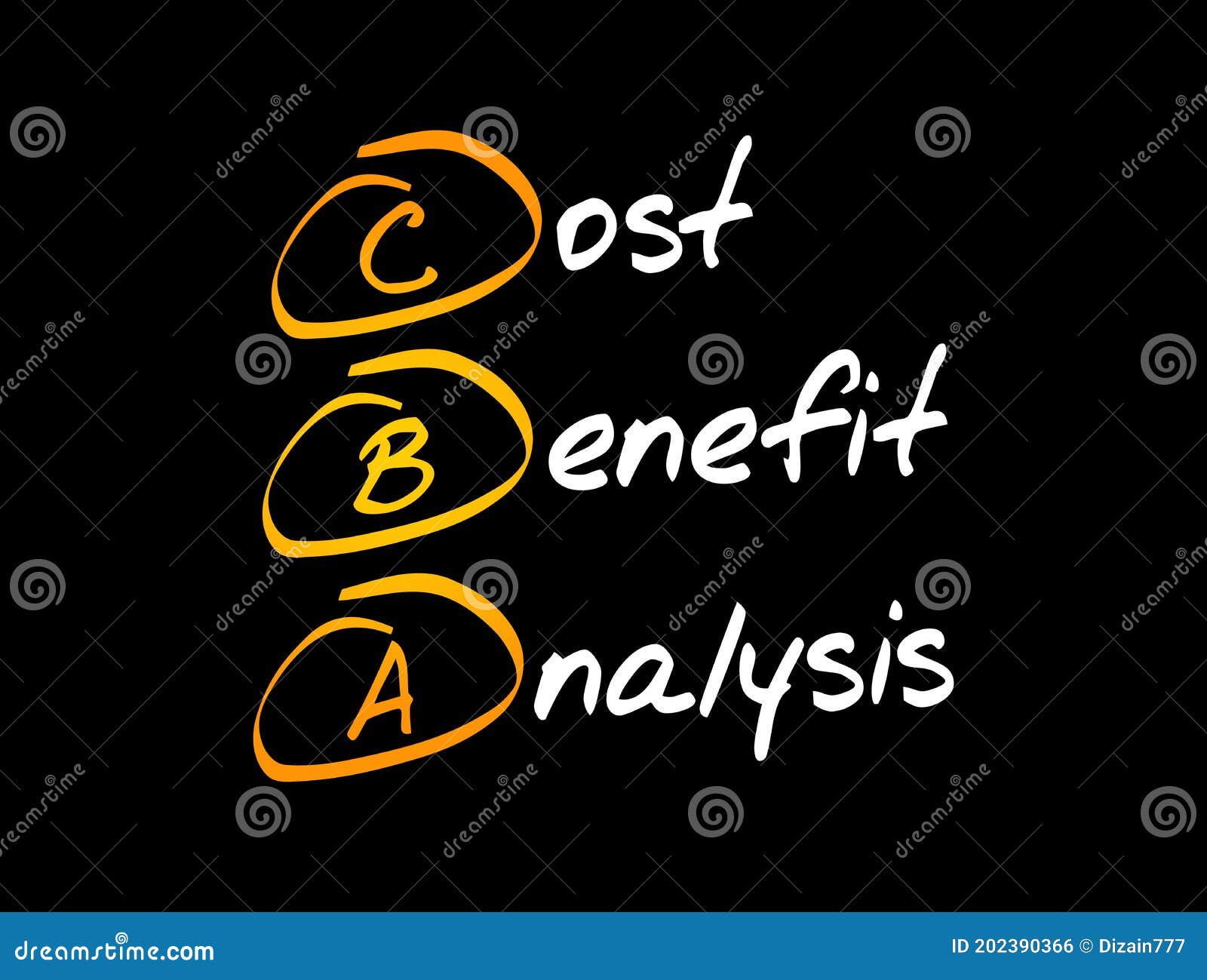 CBA - Cost-benefit Analysis, Acronym Stock Illustration - Illustration ...
