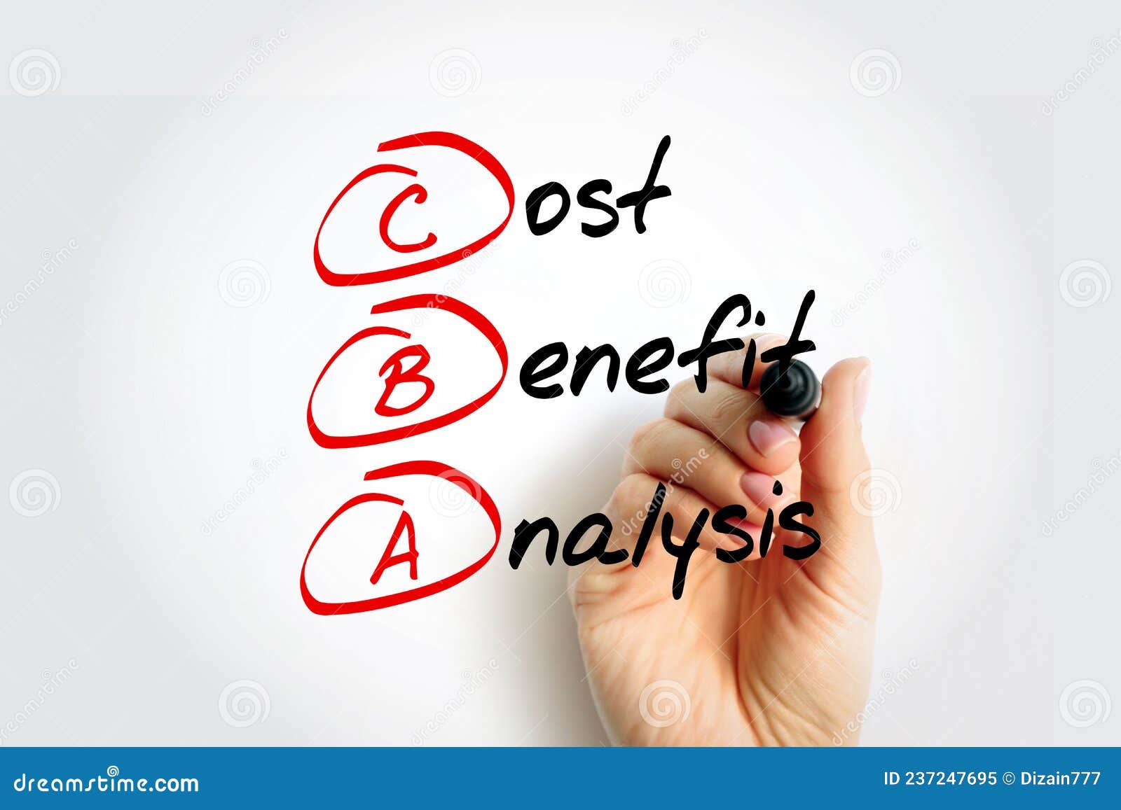 CBA - Cost-benefit Analysis Acronym with Marker, Business Concept ...