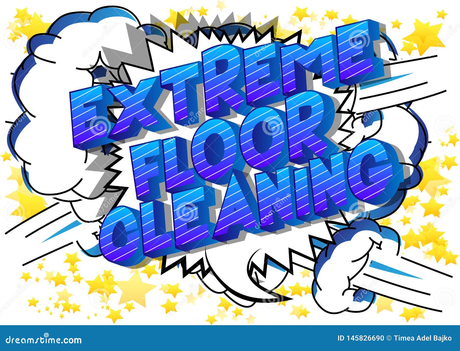 Extreme Floor Cleaning - Comic Book Style Words. Stock Vector ...