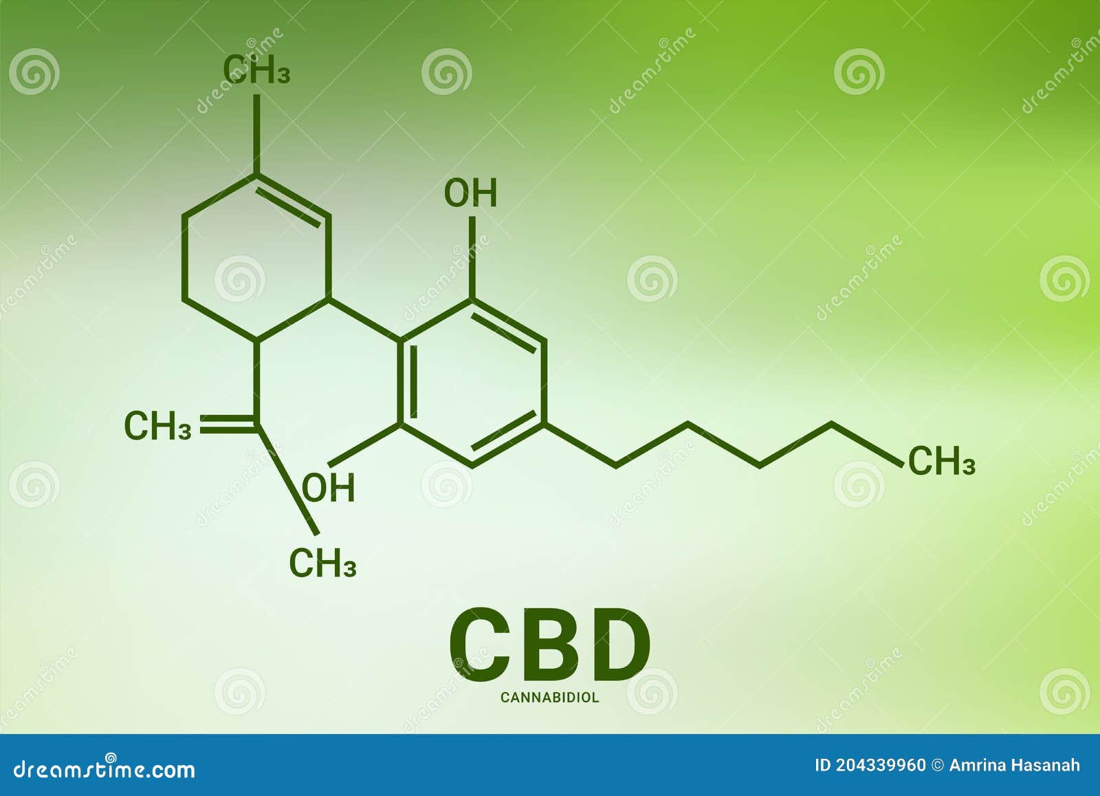 Cbd Formula. Cannabidiol Molecule Structure Compound Stock Vector ...