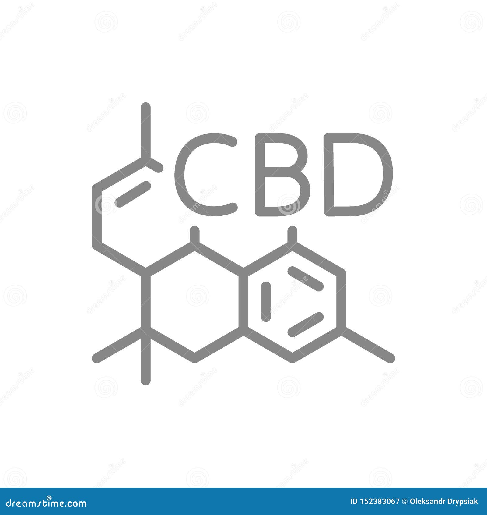 CBD Cannabidiol Structure In Blue Purple Color Royalty-Free Cartoon ...