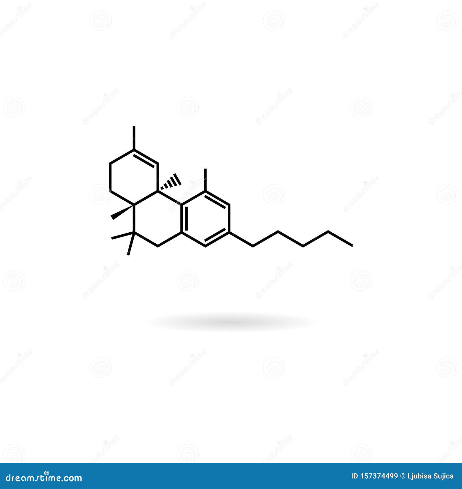 CBD Molecular Formula, Cannabidiol Molecule Structure Line Icon Stock ...