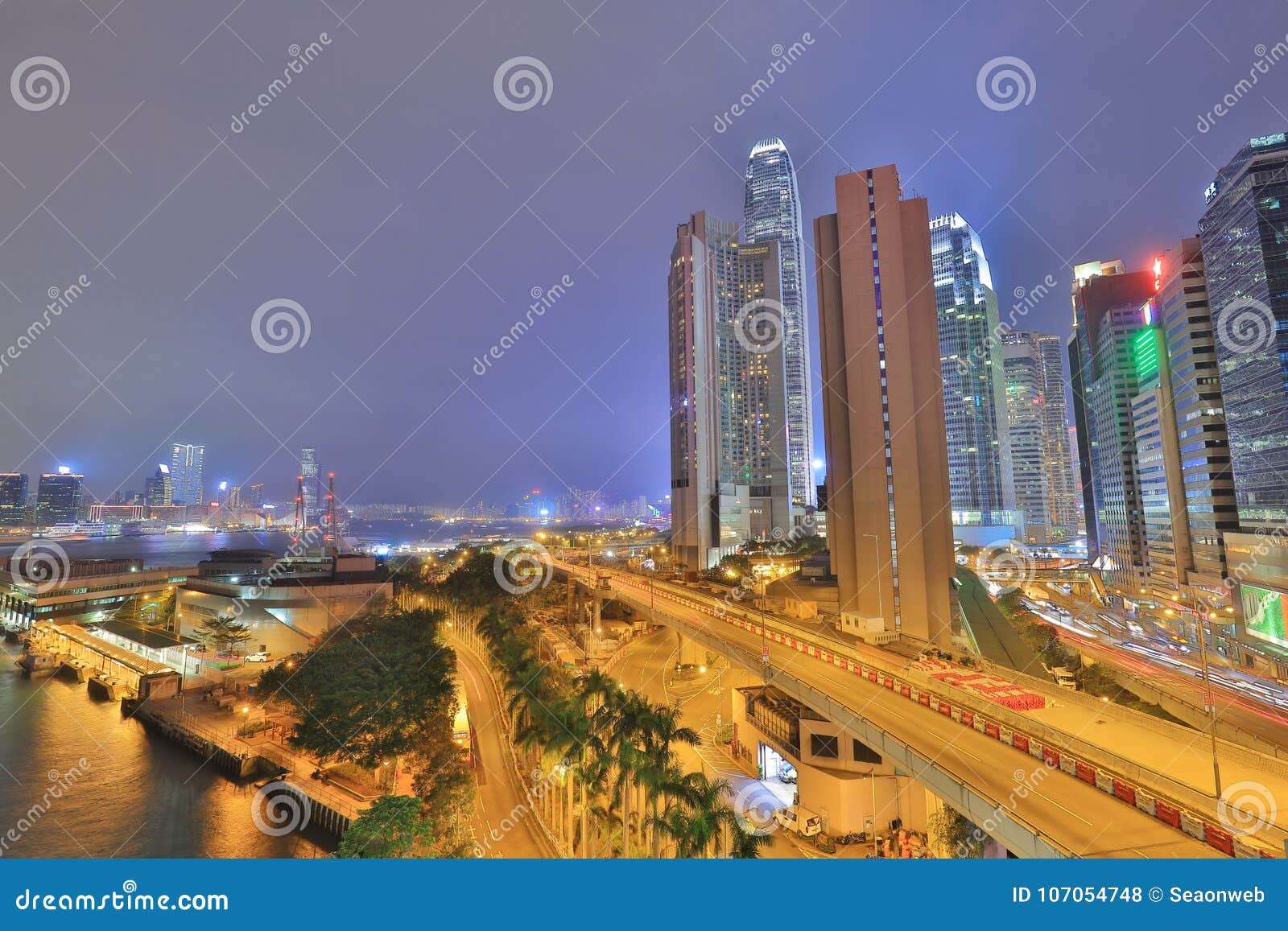 CBD at Night of Central Hong Kong Editorial Stock Photo - Image of ...