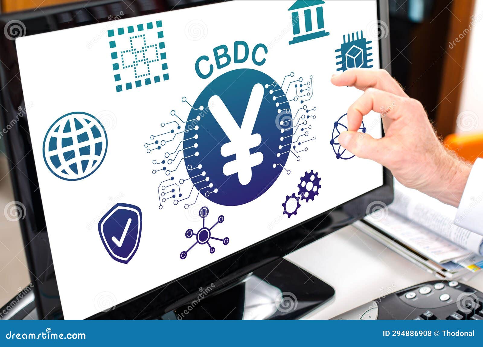 Cbdc Concept on a Computer Monitor Stock Photo - Image of financial ...