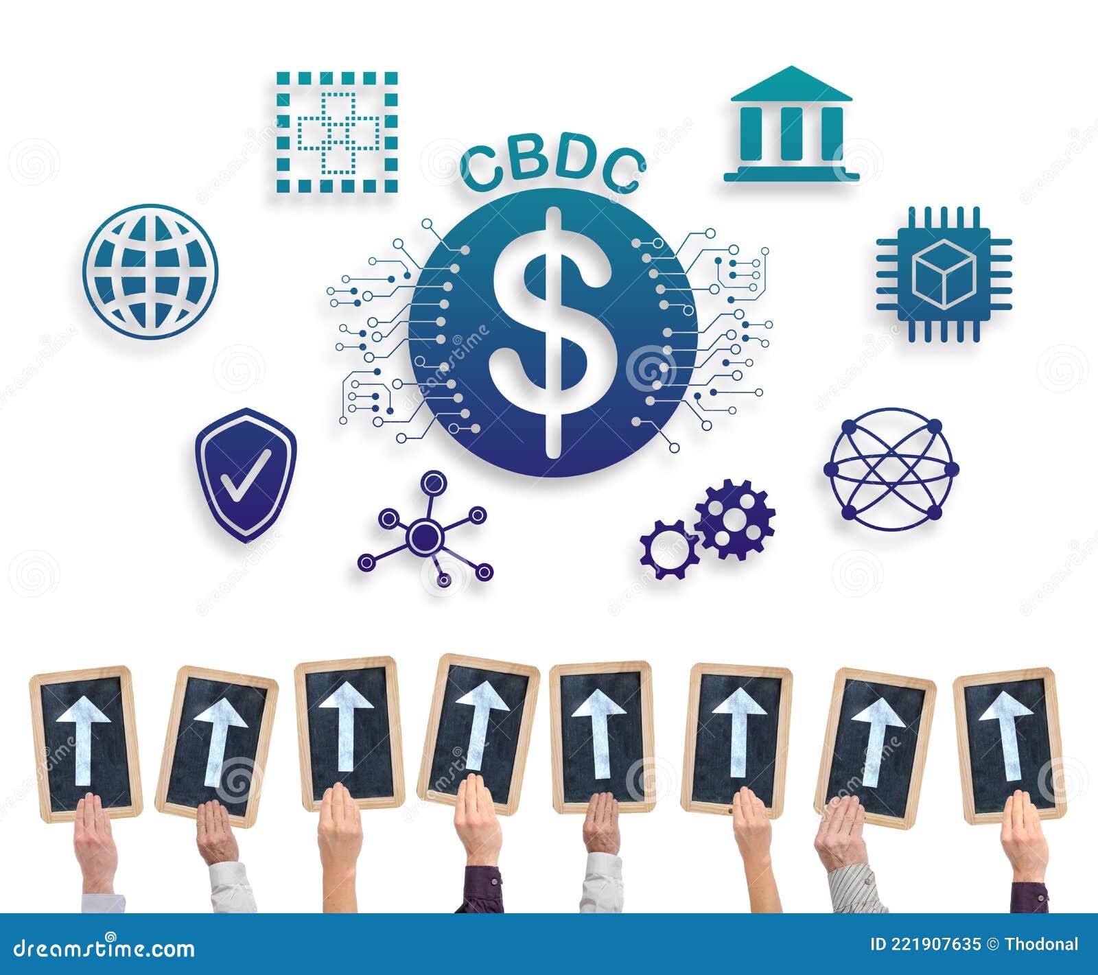 Cbdc Concept on a Whiteboard Stock Illustration - Illustration of ...