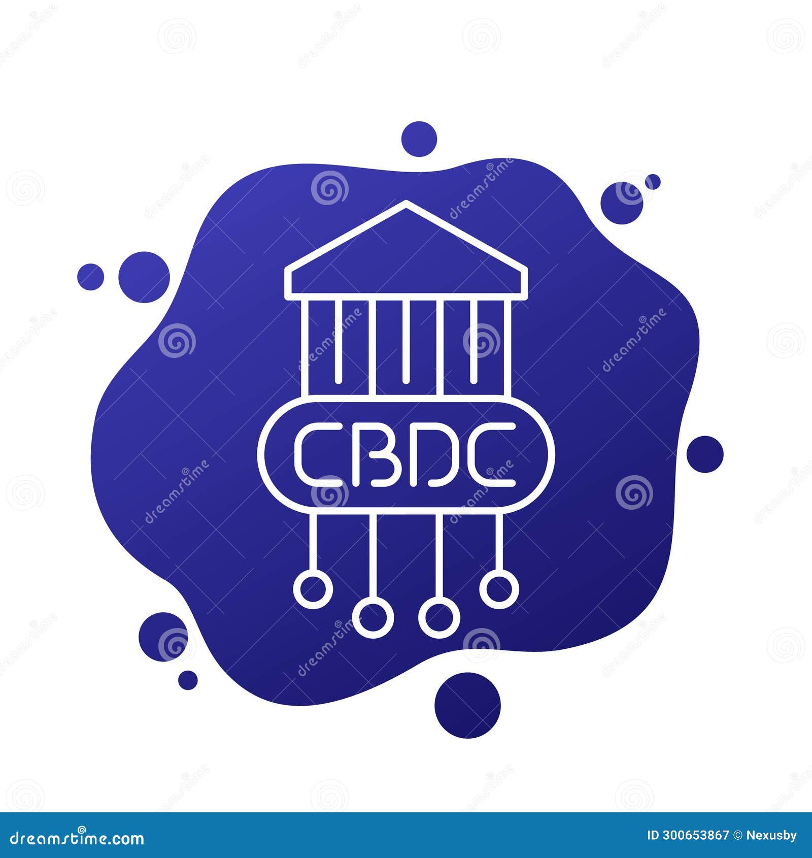 CBDC Icon With A Graph, Linear Design Cartoon Vector | CartoonDealer ...