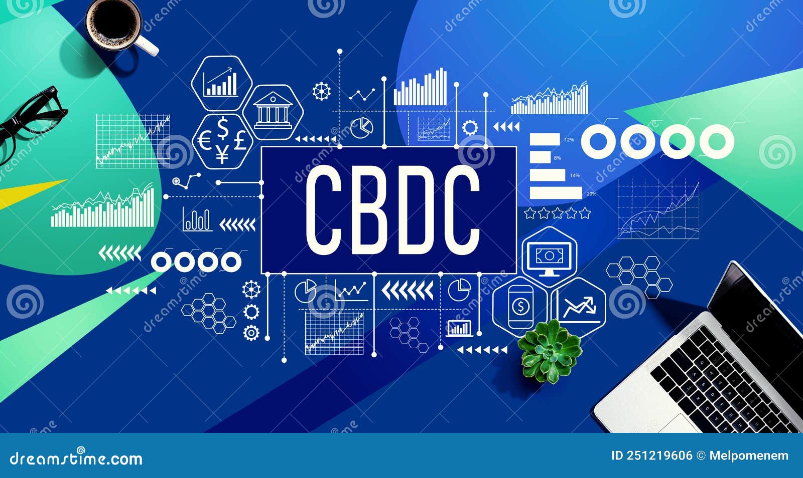 CBDC Theme with Laptop Computer Stock Photo - Image of monetary ...