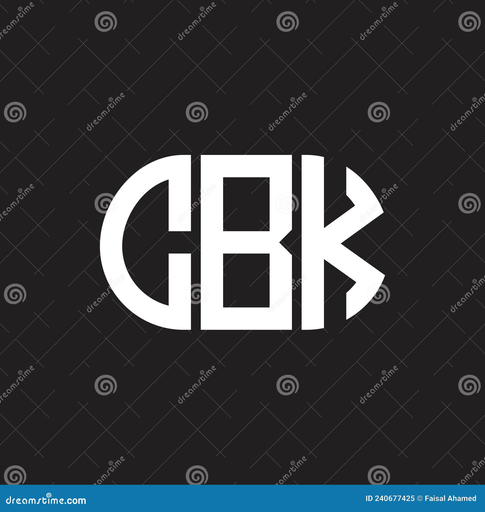 CBK Letter Logo Design on Black Background. CBK Creative Initials ...