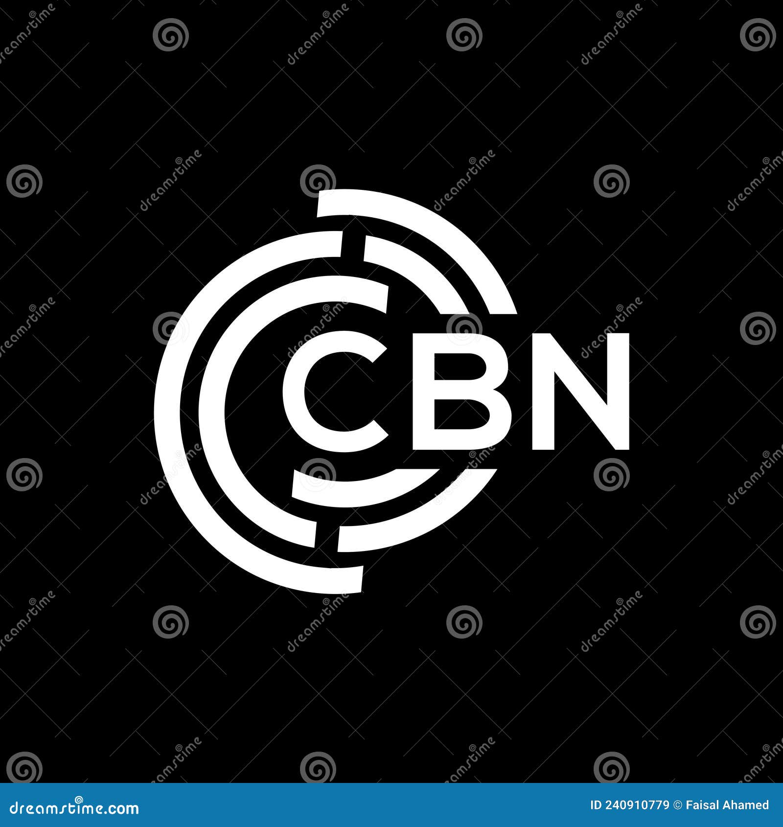CBN Letter Logo Design on Black Background. CBN Creative Initials ...