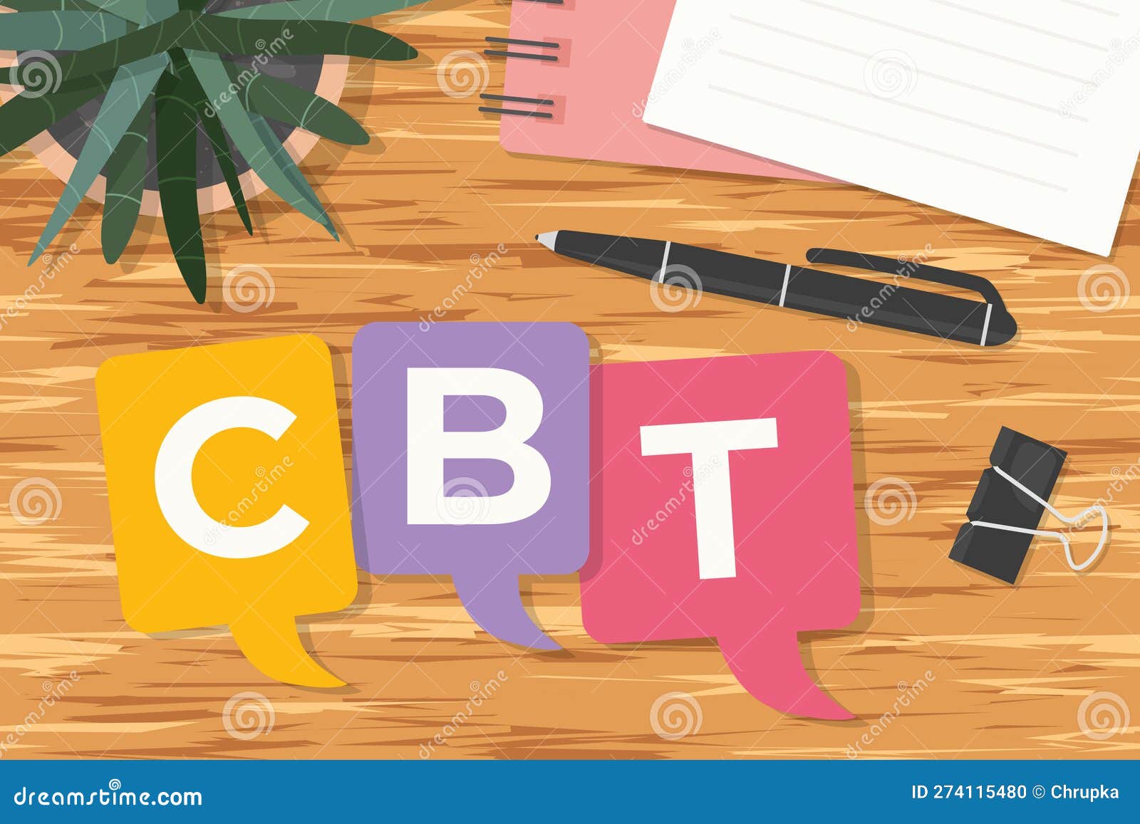 CBT (Cognitive Behavioral Therapy) Written on Colorful Speech Bubbles ...