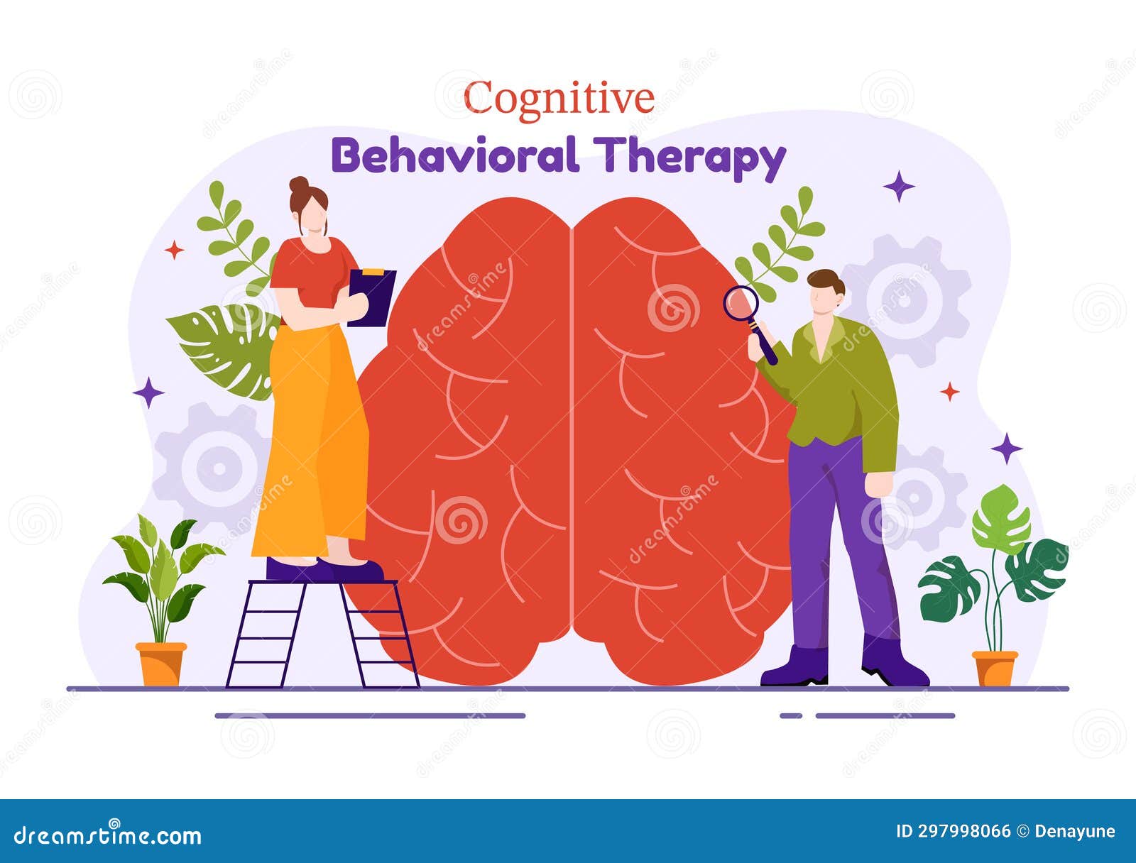 CBT Or Cognitive Behavioural Therapy Vector Illustration With Person ...