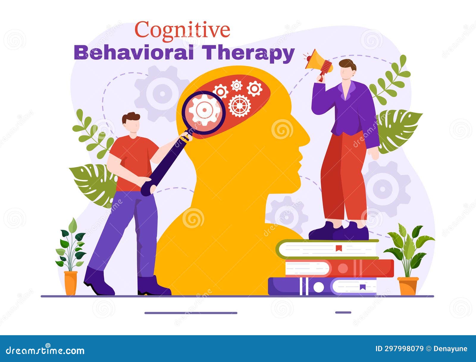 CBT Or Cognitive Behavioural Therapy Vector Illustration With Person ...