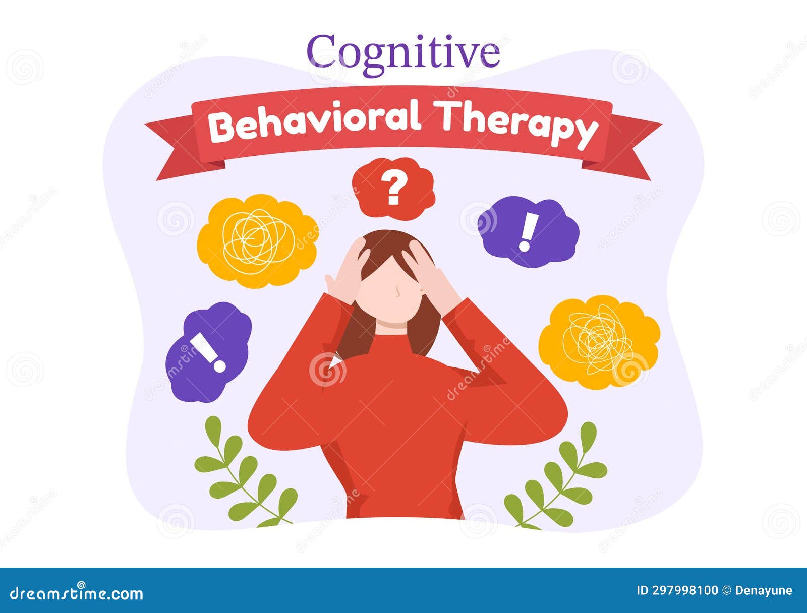 CBT Or Cognitive Behavioural Therapy Vector Illustration With Person ...