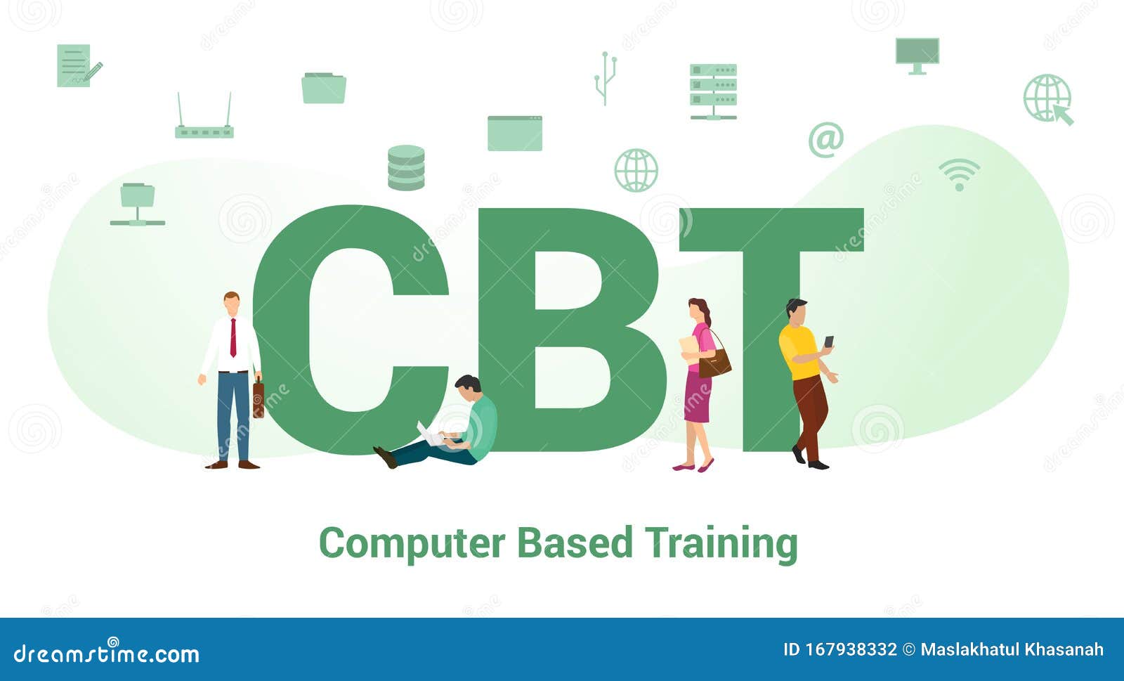 Cbt Computer Based Training Concept with Big Word or Text and Team ...