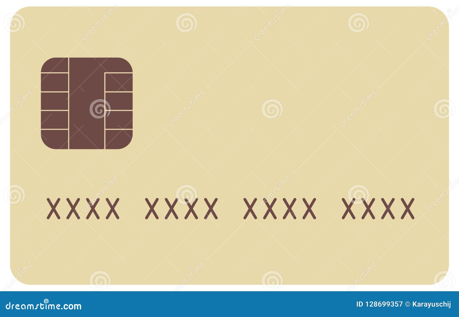 Beige Generic Credit Card Icon with Fake Number Stock Vector ...
