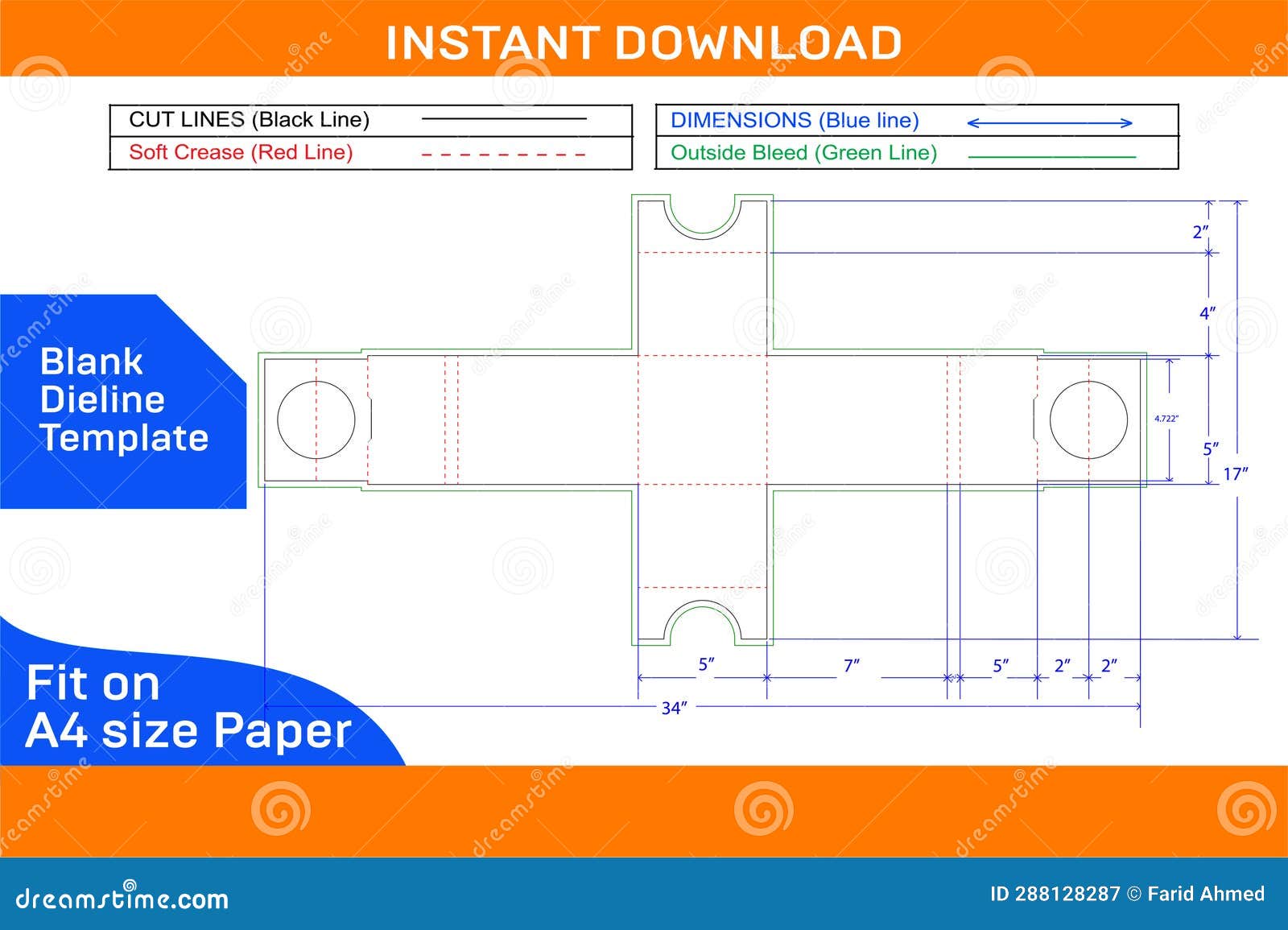 CC Camera Packaging Box Die Line Template and 3D Box Colour Changeable ...