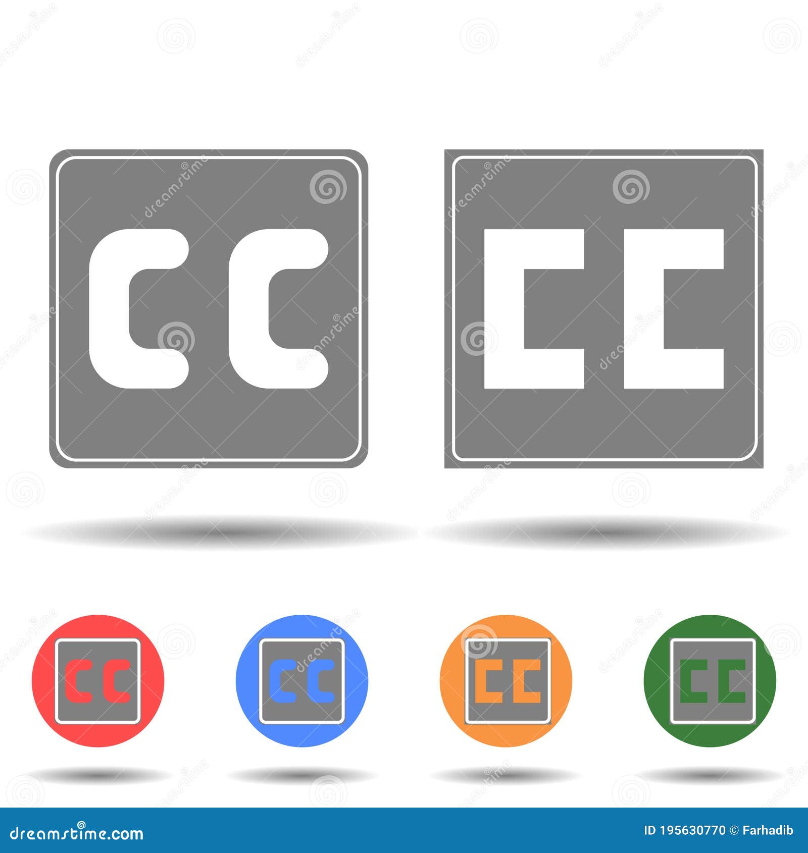 CC Creative Commons Icon Vector Logo | CartoonDealer.com #195630770